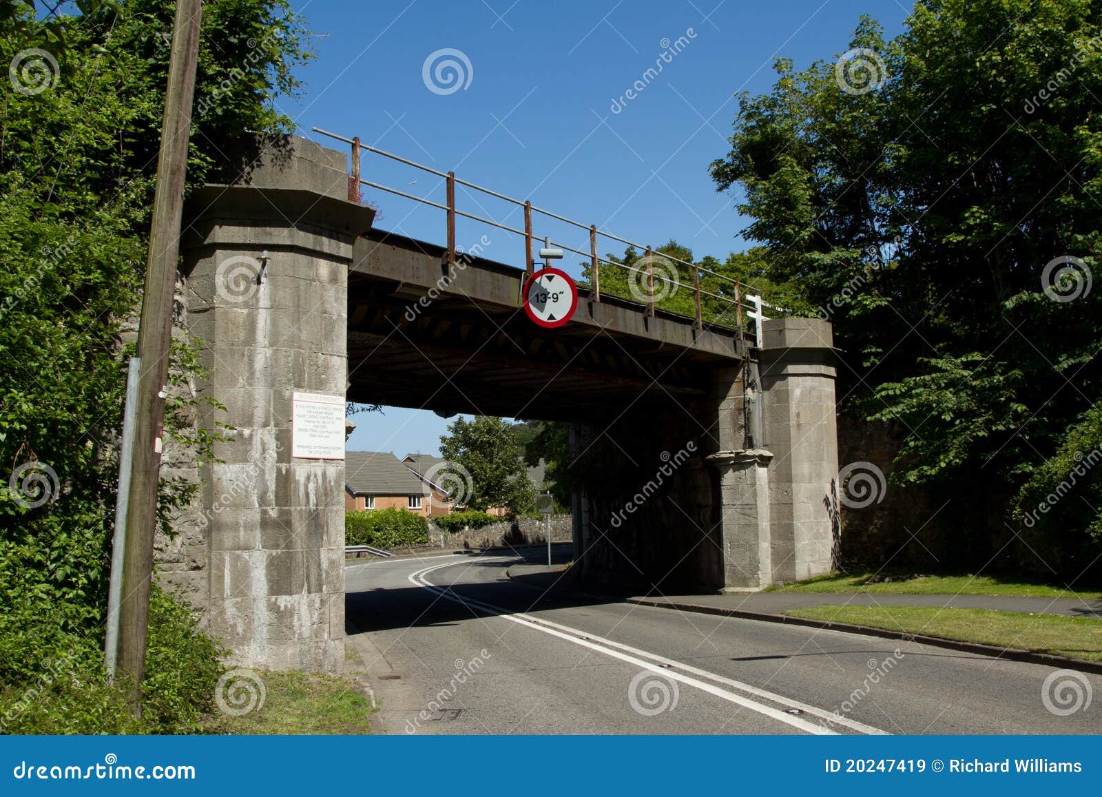 Low railway bridge. stock image. Image of pillars, lines - 20247419