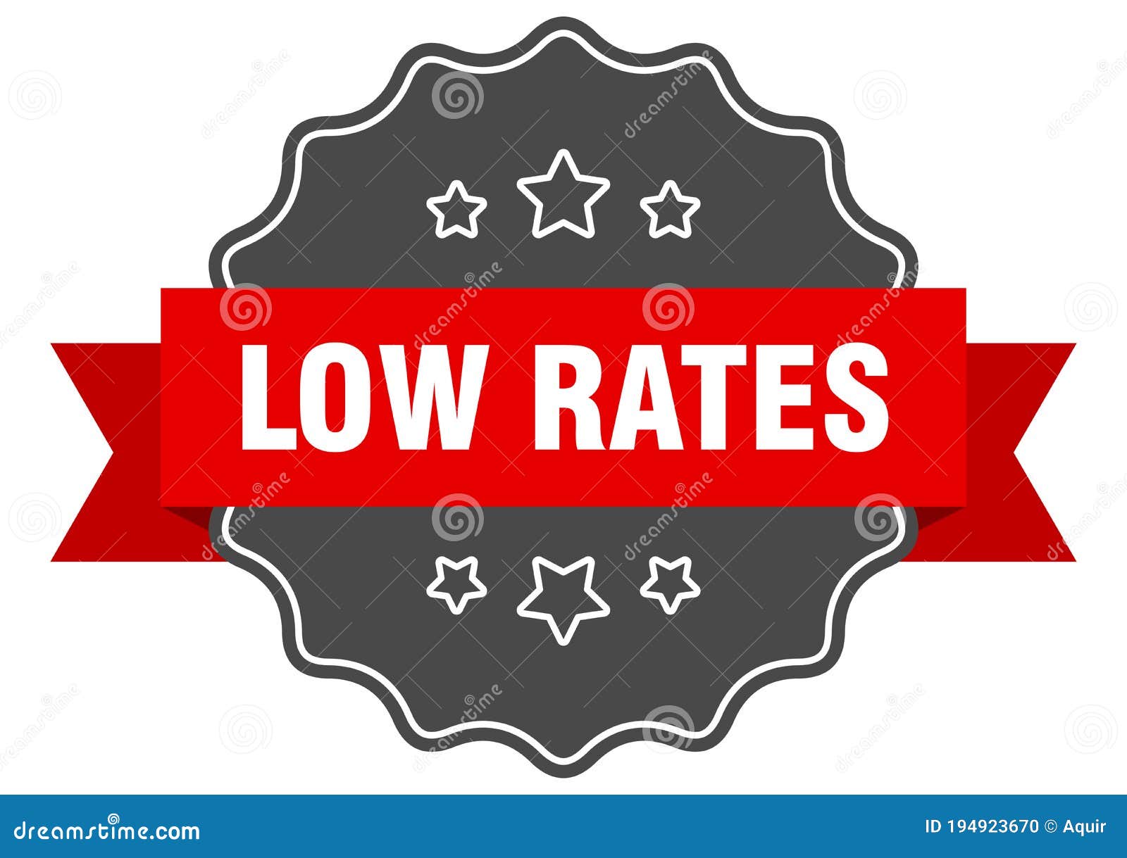 Low rates label stock vector. Illustration of gray, grey - 194923670