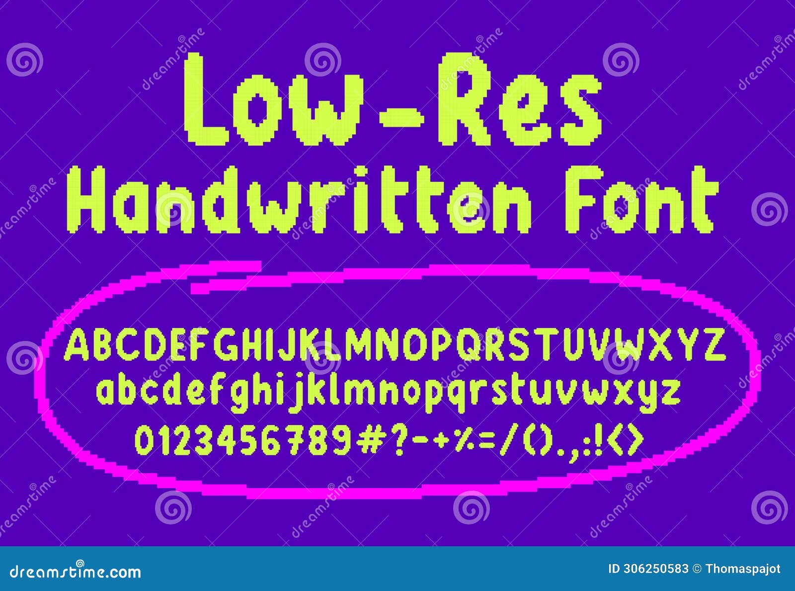 Low-Res Handwritten Font stock illustration. Illustration of vector ...