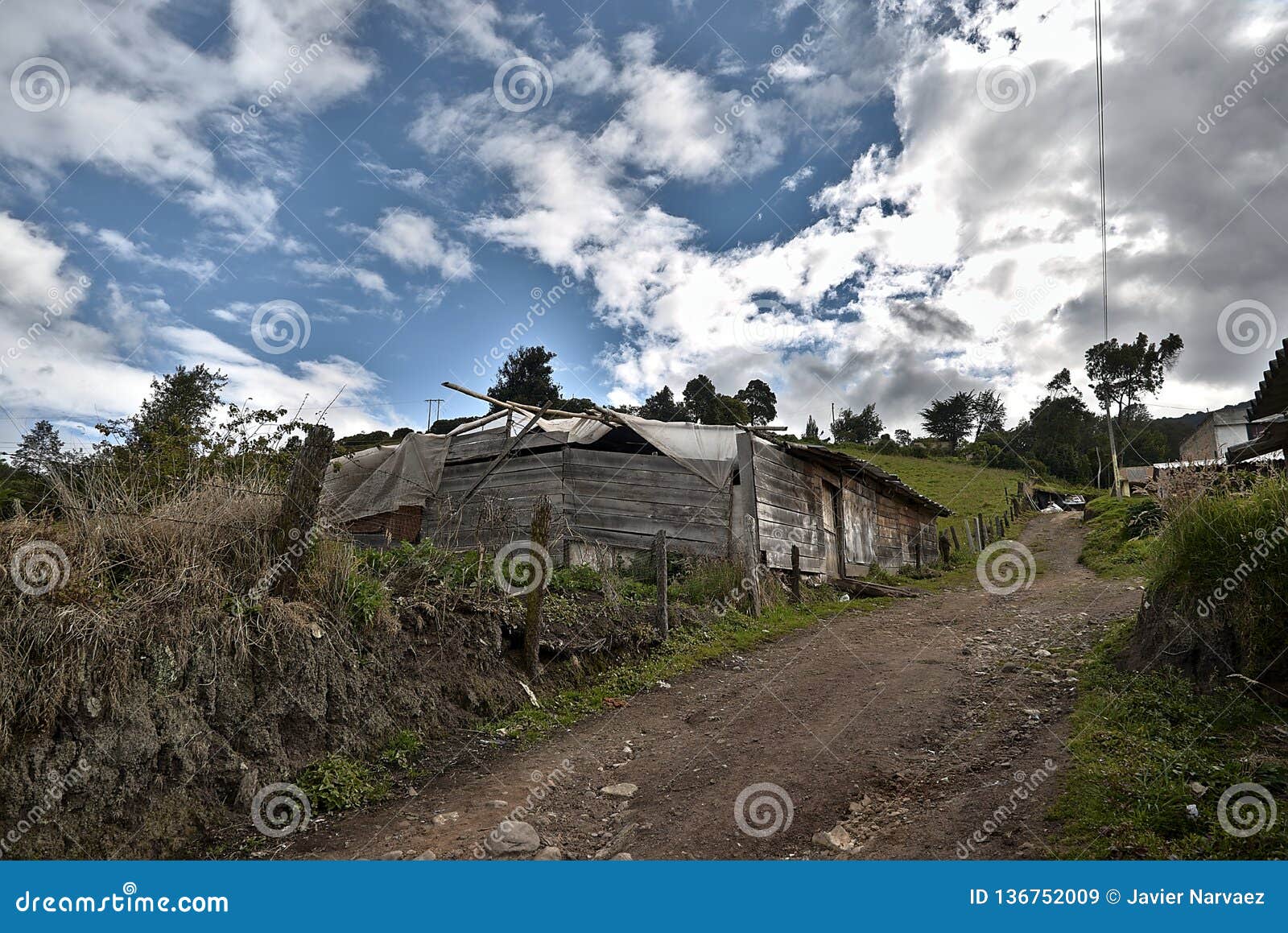 Low-resource Housing Built on a Mountain Stock Image - Image of outdoor ...