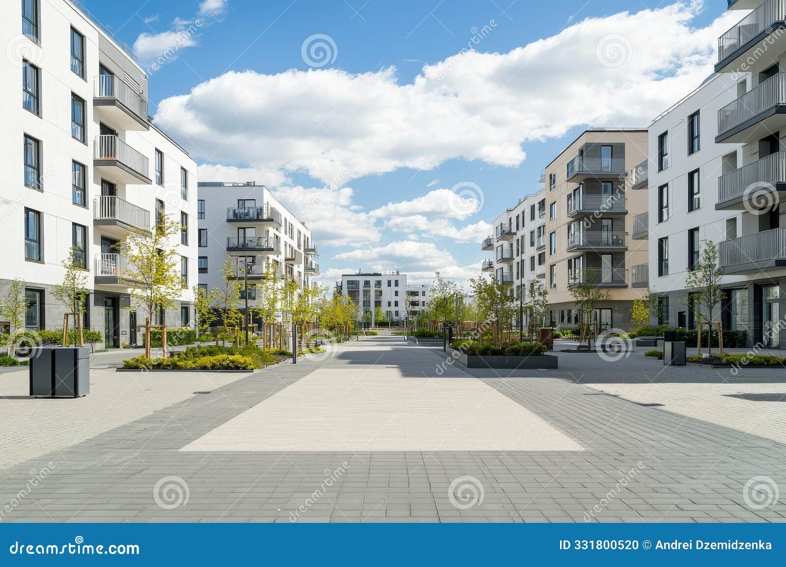 Low Rise Apartment Buildings in the City. Stock Illustration ...