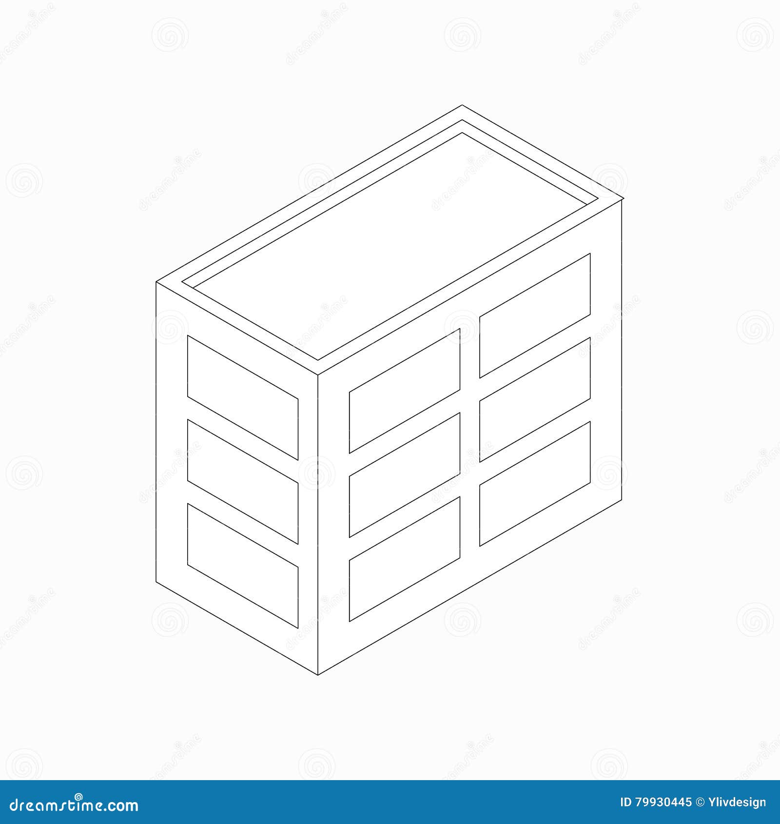 Low-rise Office Building Icon, Isometric 3d Style Stock Vector ...