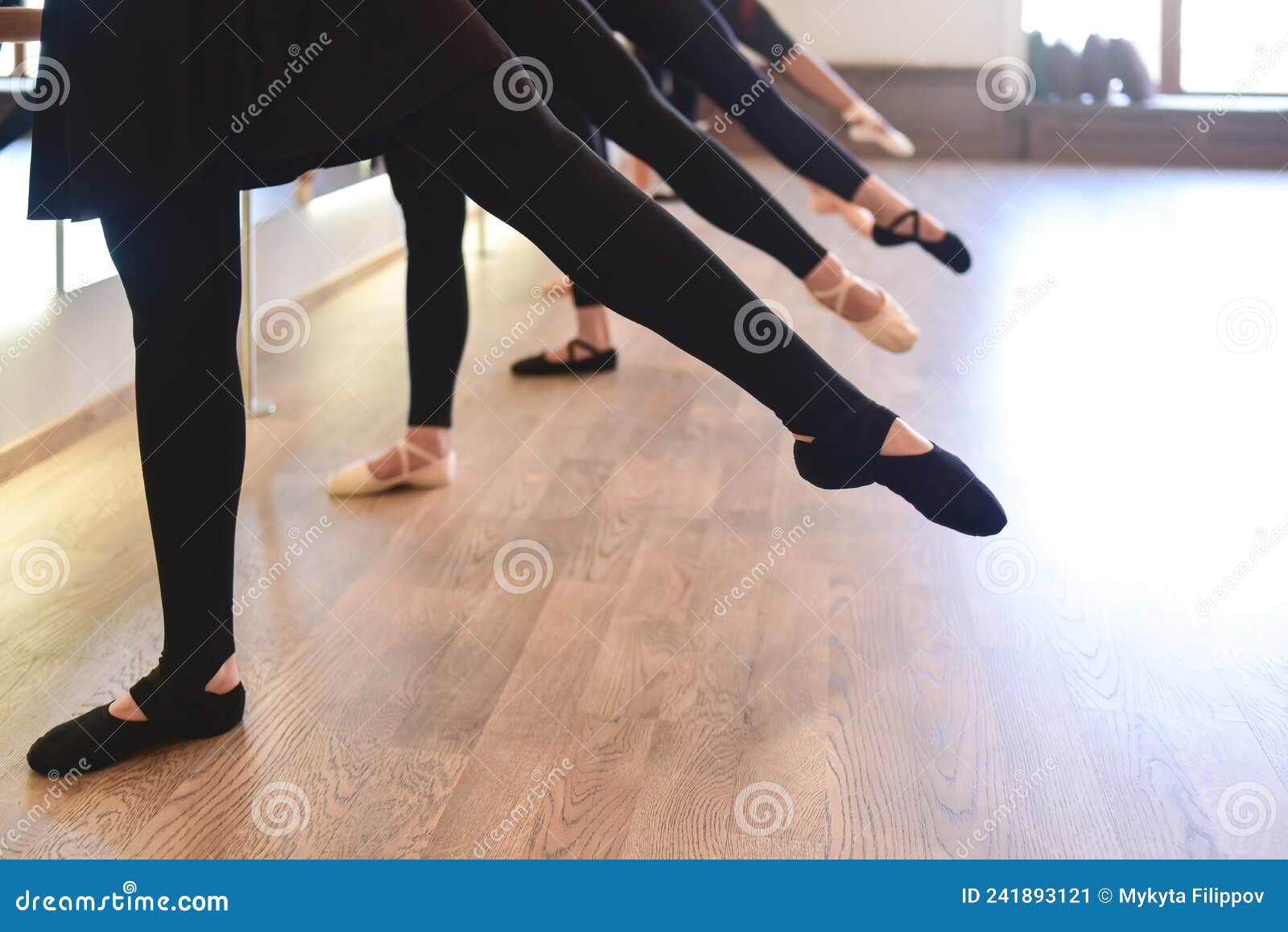 Low Section of the Graceful Legs of Ballet Dancers Standing in a Row ...
