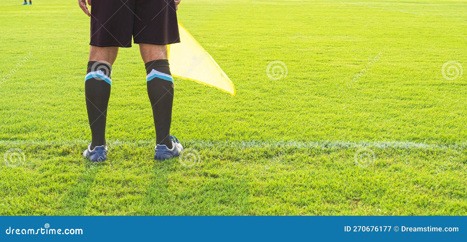Low Section of Soccer Assistant Referee (Linesman) Standing on the Edge ...