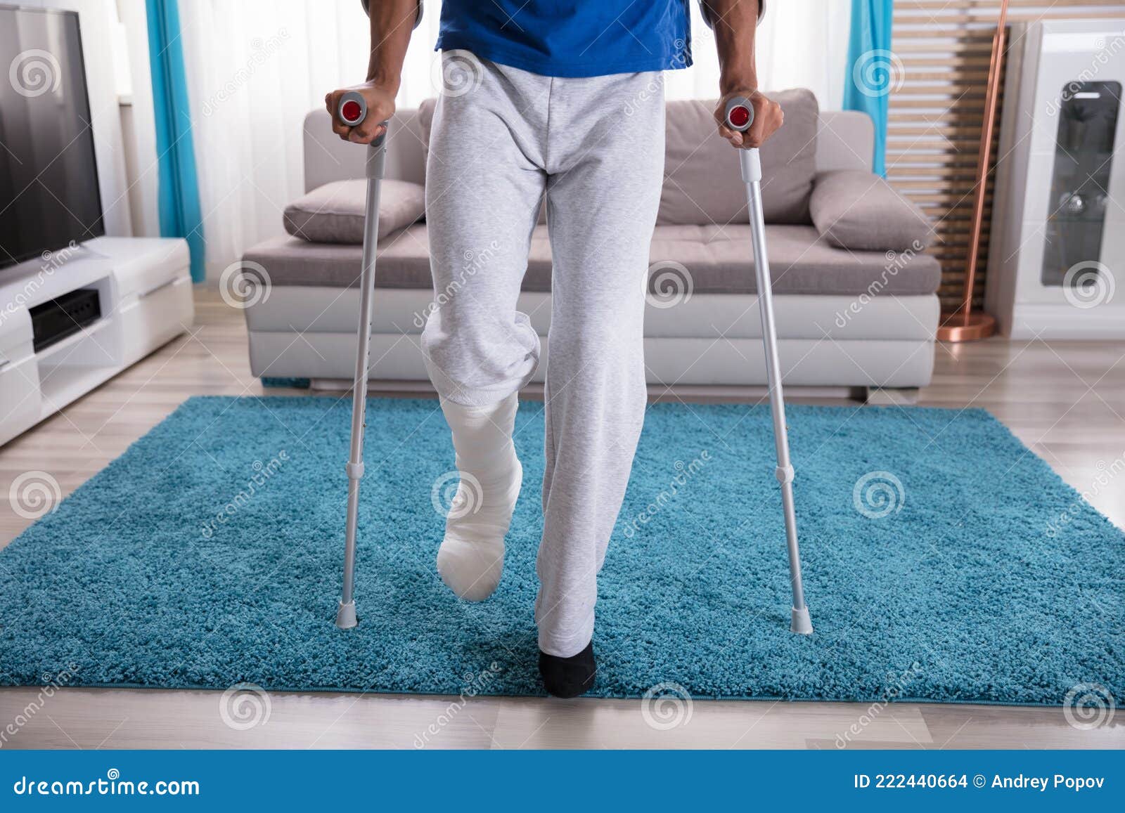 Low Section View of a Man`s Plastered Leg Stock Photo - Image of ...