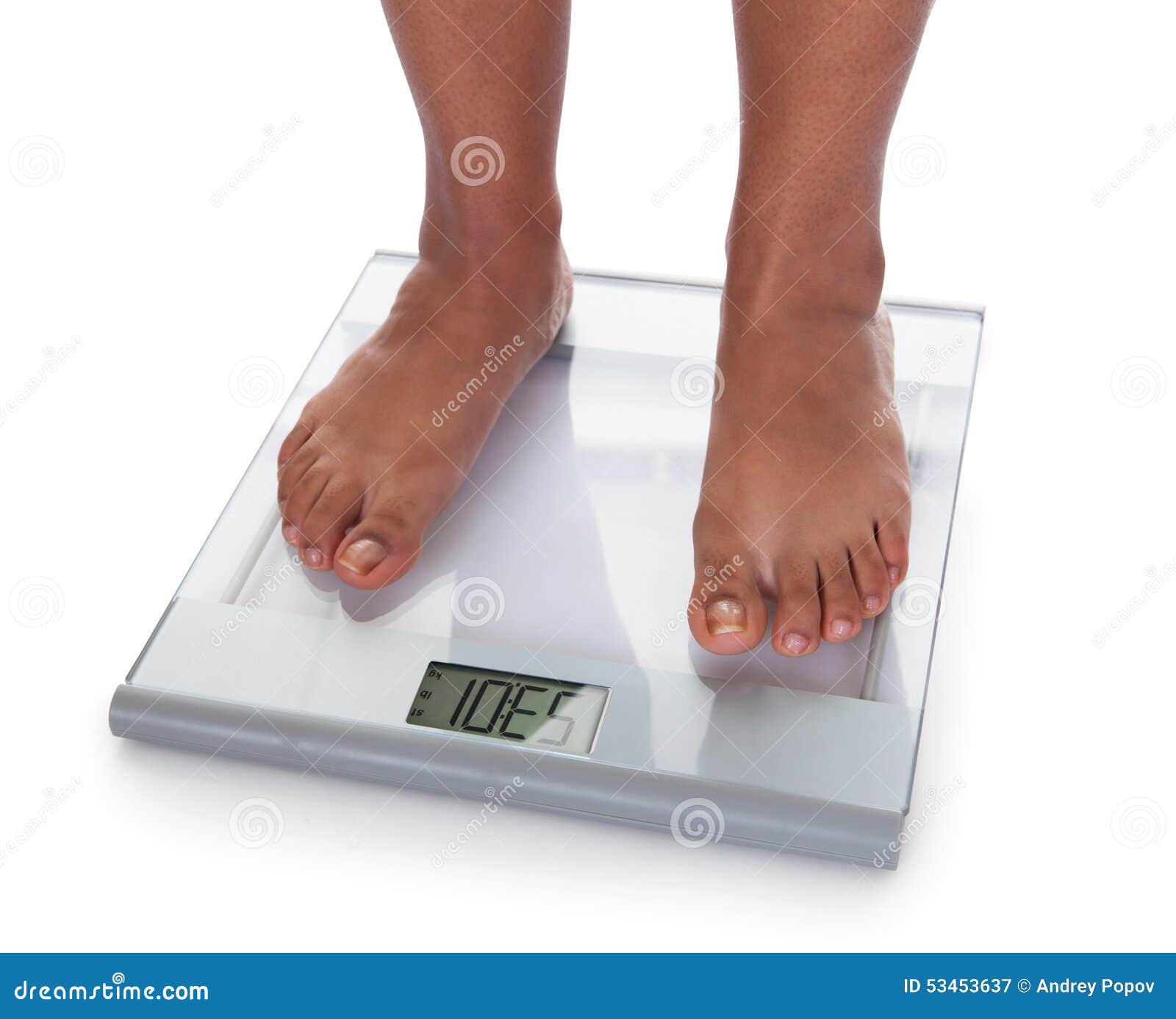 Low Section of a Young on a Weighing Scale Stock Image - Image of adult ...