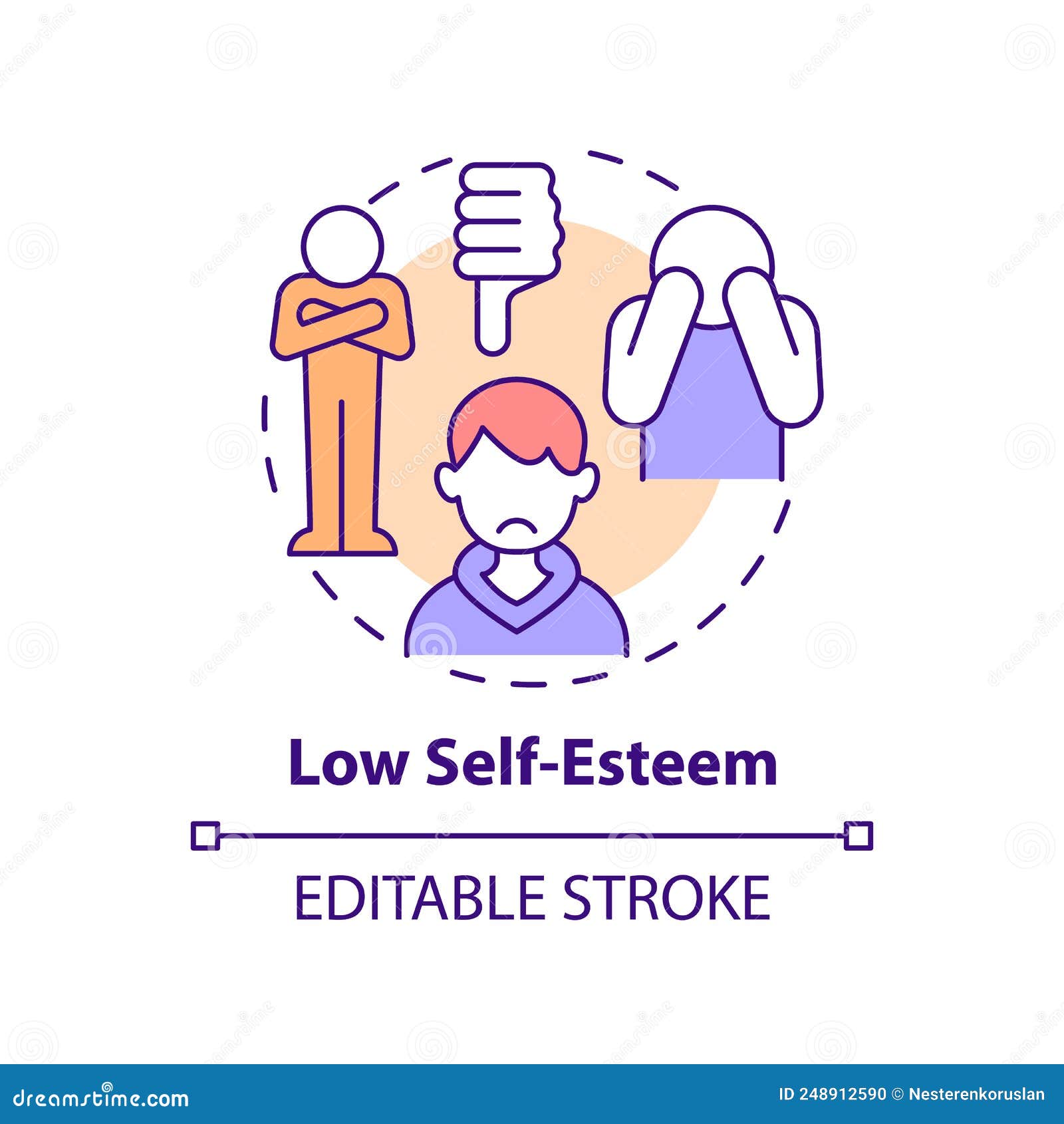 Low Self-esteem Concept Icon Stock Vector - Illustration of icon ...