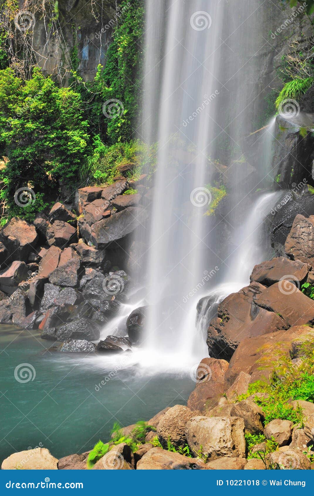 Low Shot of Majestic Waterfall Stock Photo - Image of loud, foreground ...