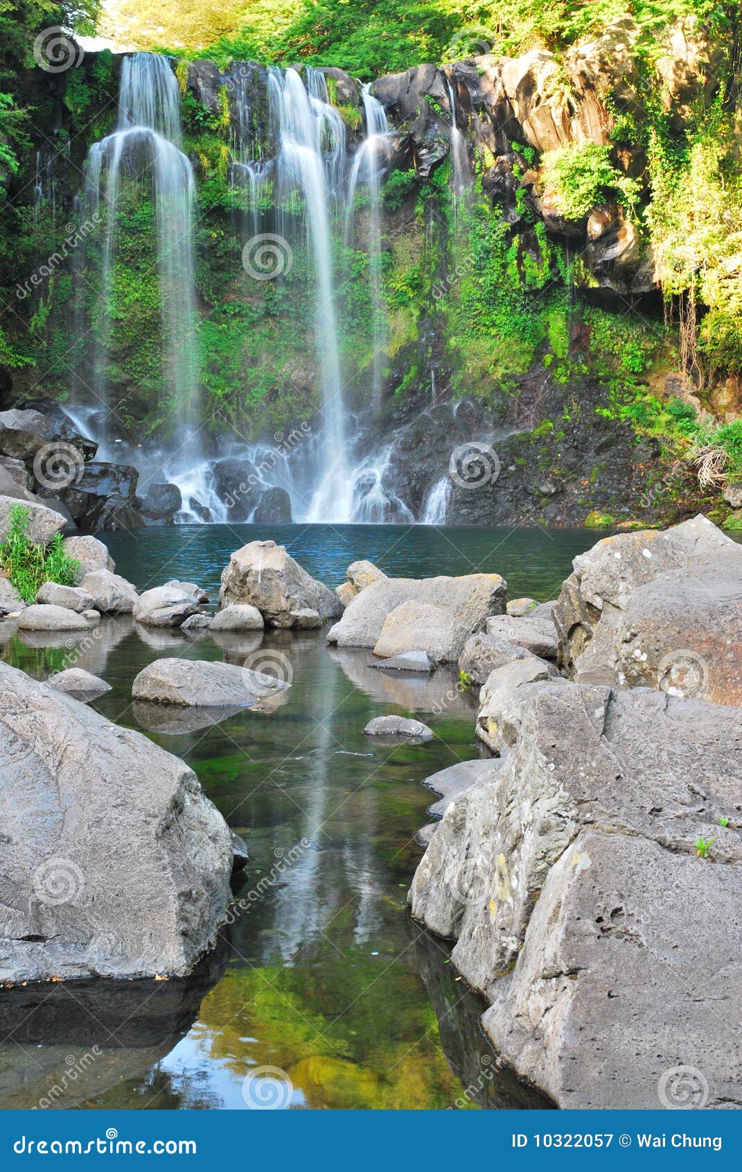 Low Shot of Majestic Waterfall Stock Image - Image of huge, majestic ...