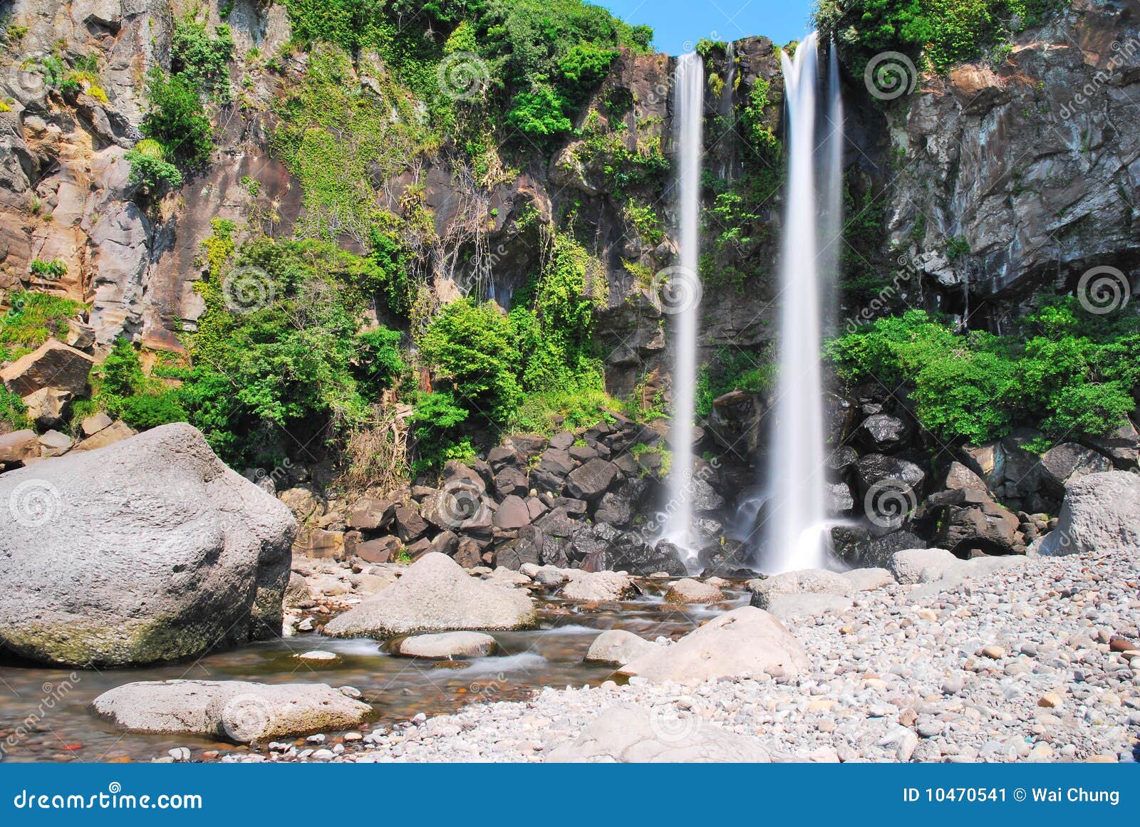 Low Shot of Majestic Waterfall Stock Image - Image of river, nature ...