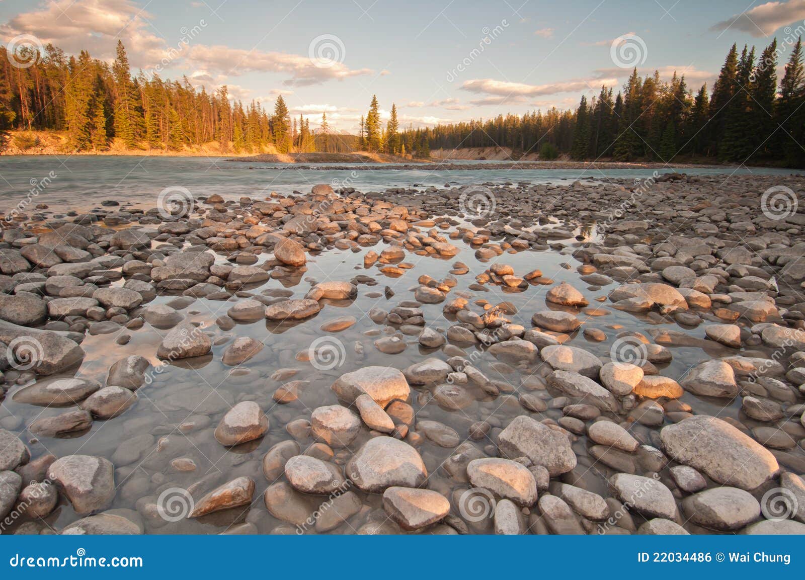 Low Shot of Pebbles Along a River Stock Photo - Image of rockies, stone ...