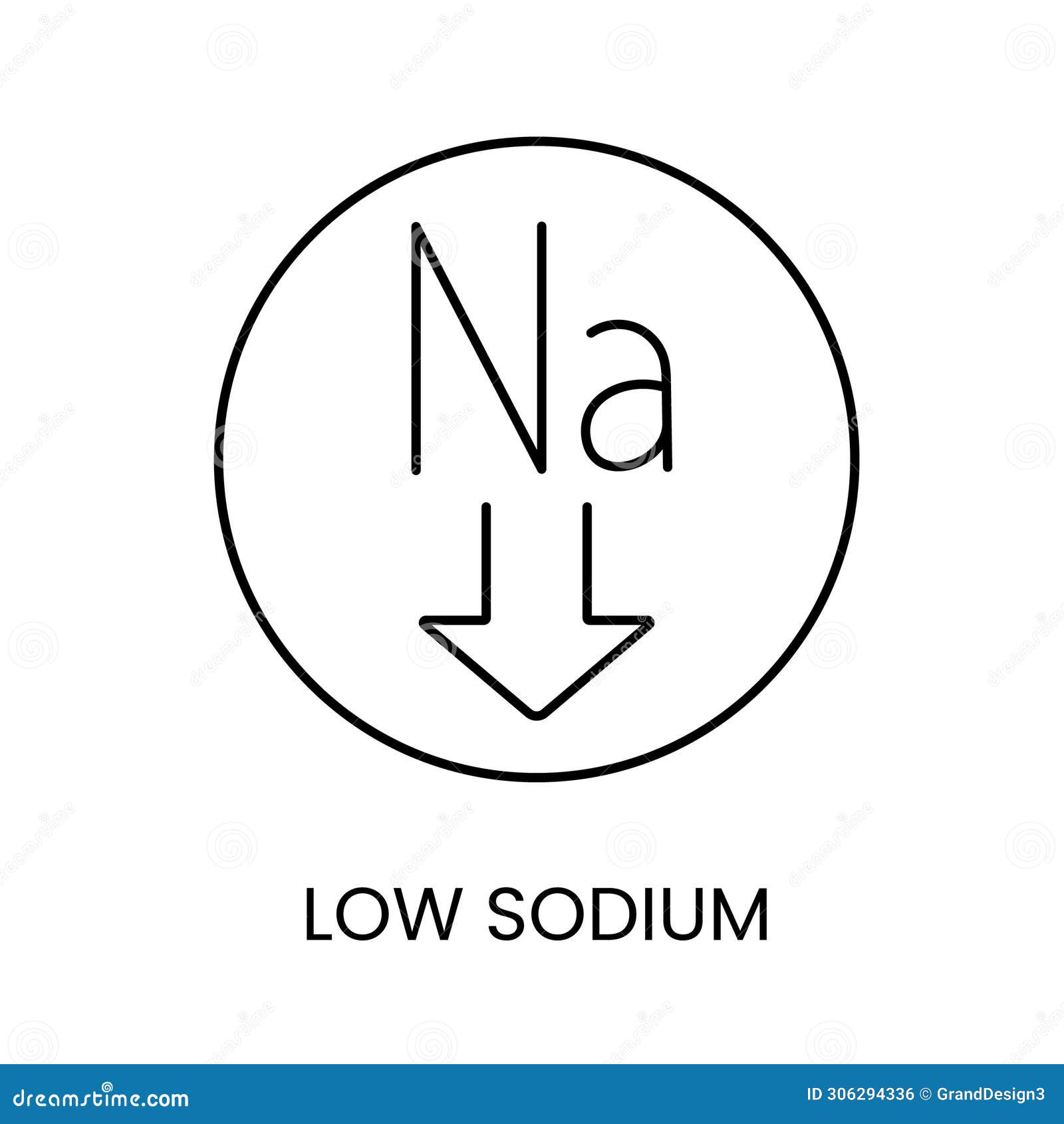Low Sodium Level in Water Vector Line Icon with Editable Stroke for ...