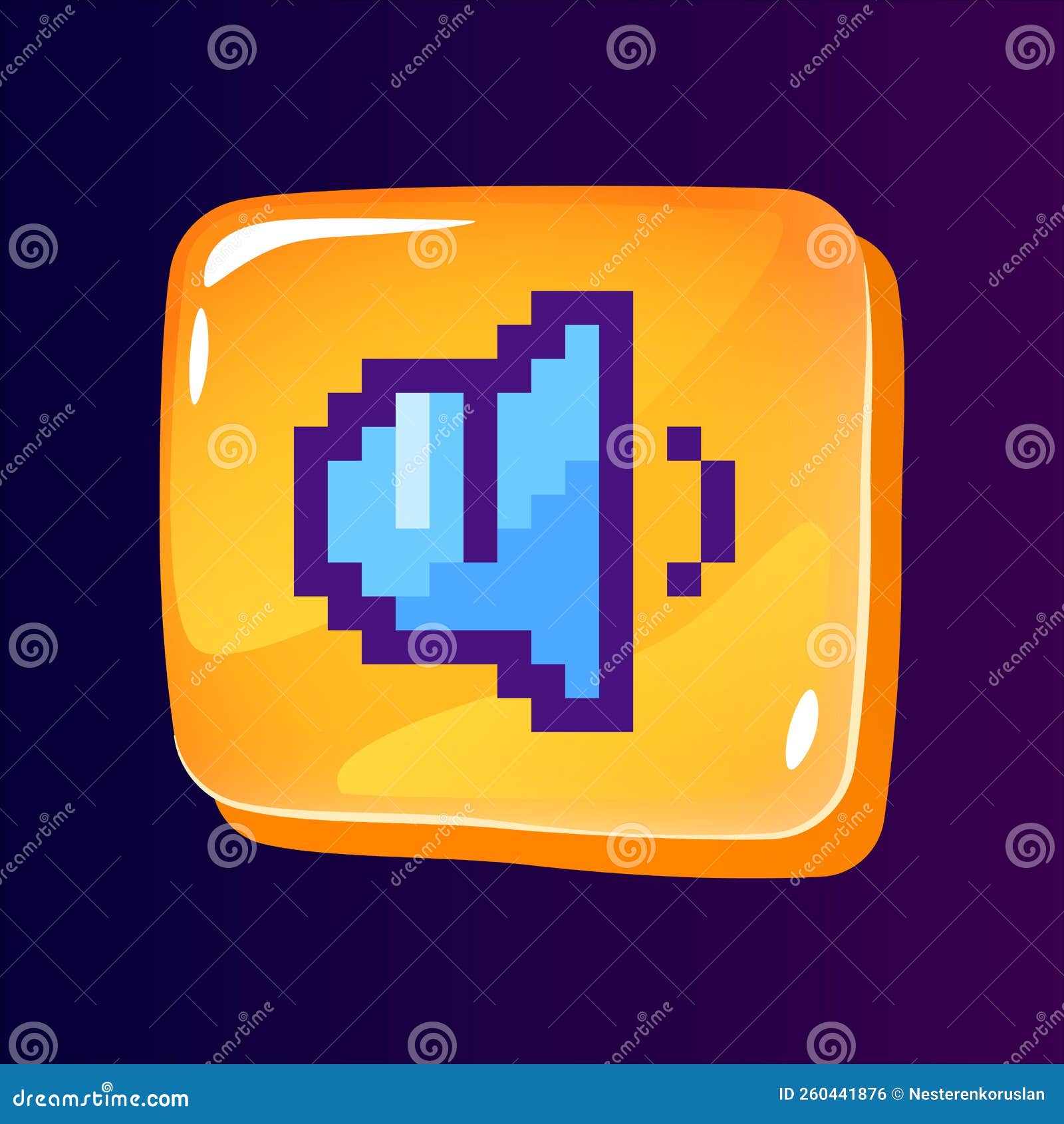 Low Sound Glossy Ui Button with Pixelated Color Icon Stock Vector - Illustration of pixel ...