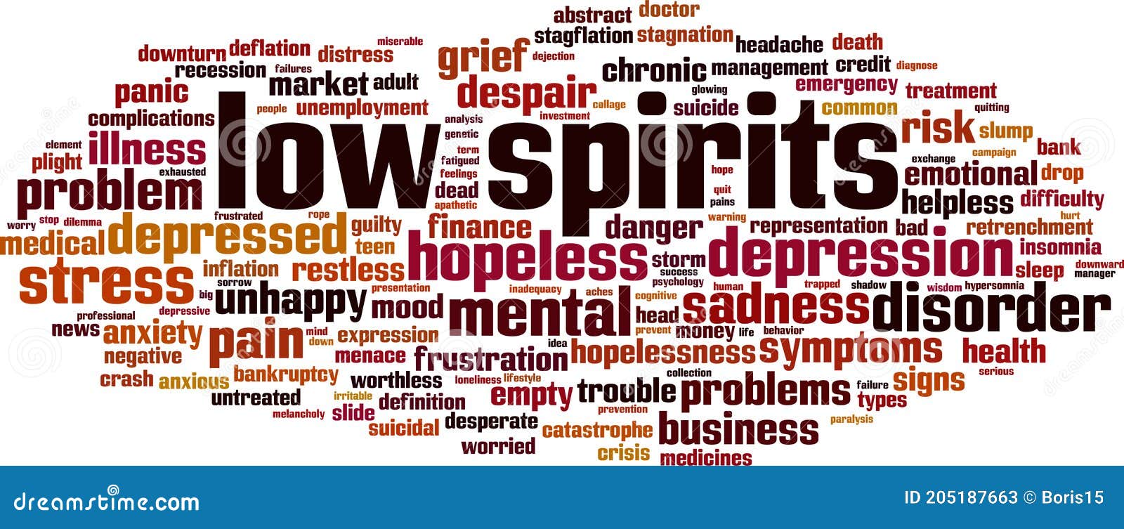 Low spirits word cloud stock vector. Illustration of emptiness - 205187663