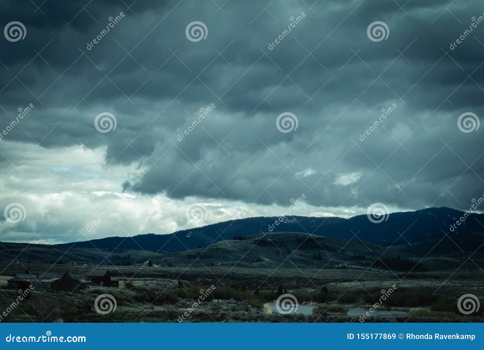 Storm Clouds Close To the Ground Over Dark Valley Stock Image - Image ...