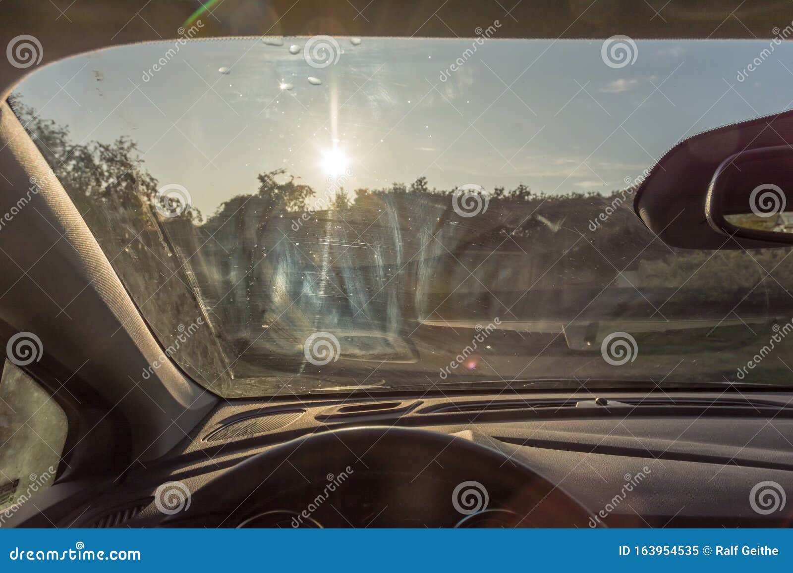 Dirty Windshield of a Car with Streaks As Visual Obstruction in the ...