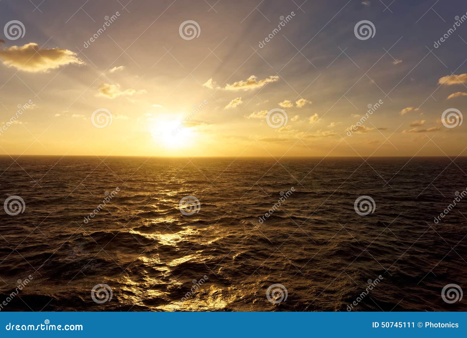 Low Sun on Ocean stock image. Image of hazy, sescape - 50745111