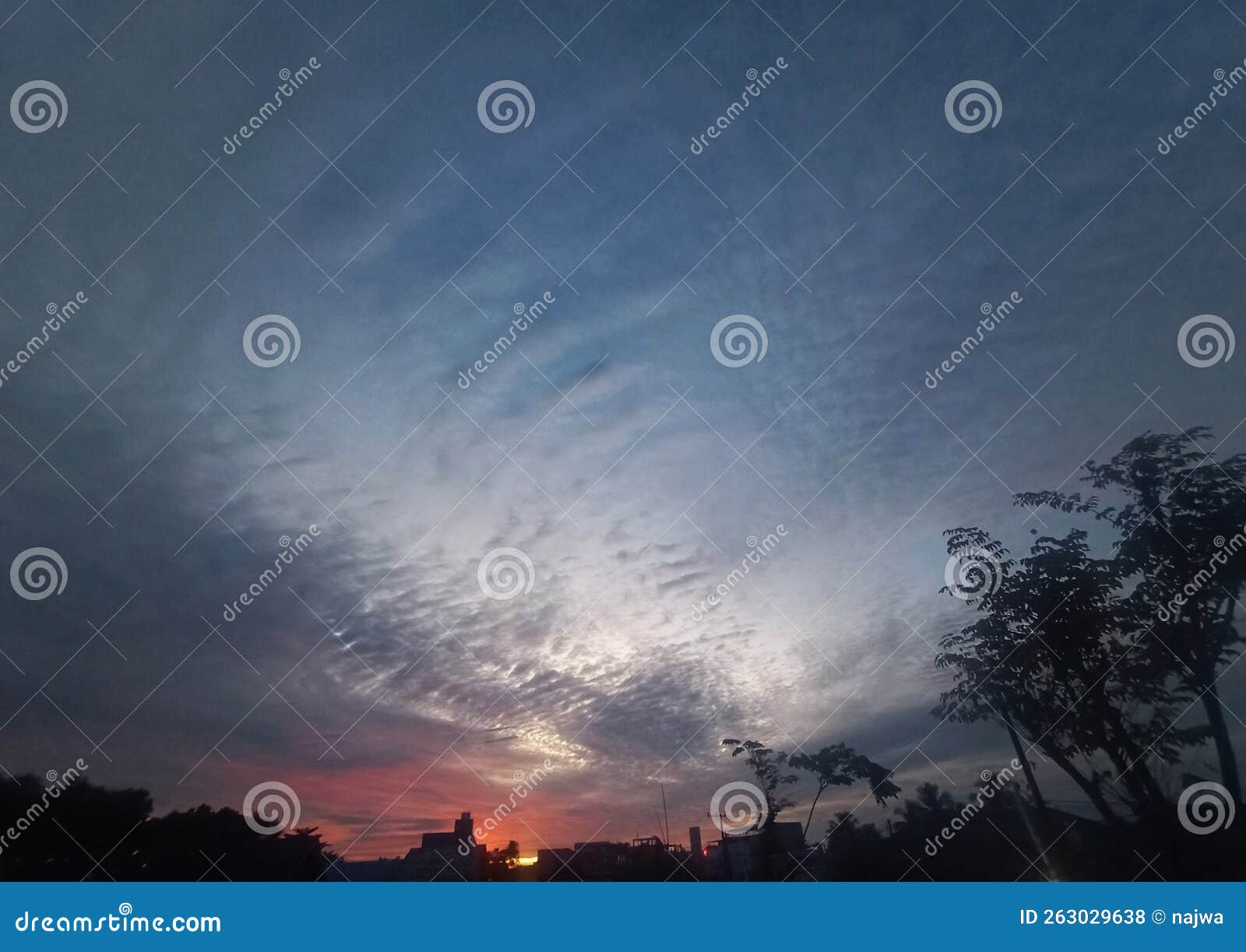 Low sunset reflected stock photo. Image of horizon, light - 263029638