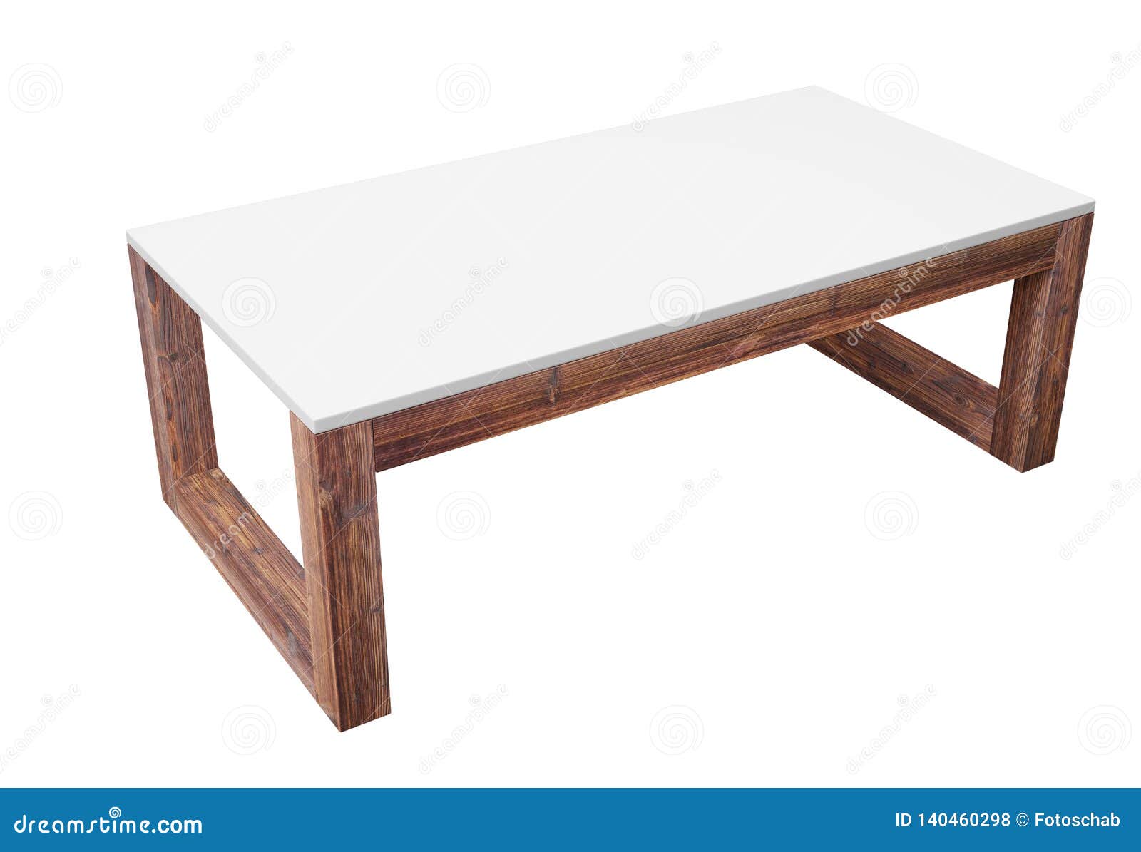 Low Table Isolated on White with Clipping Path Included. 3D Rendering ...