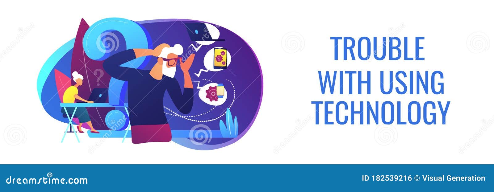 Low-technical Communication Concept Banner Header. Stock Vector ...