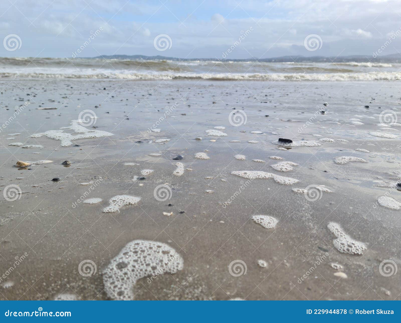Low tide on the beach stock photo. Image of coast, wetland - 229944878
