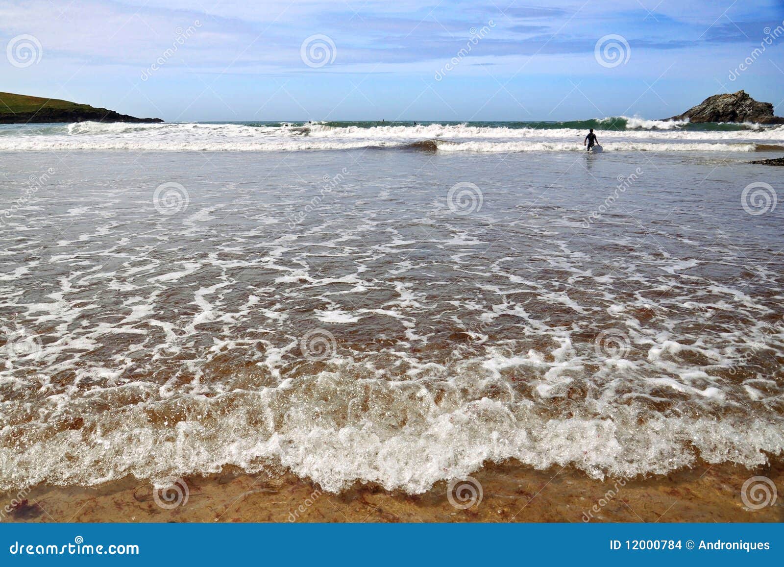 Low Tide Beach - Atlantic Coast, Cornwall, UK Picture. Image: 12000784