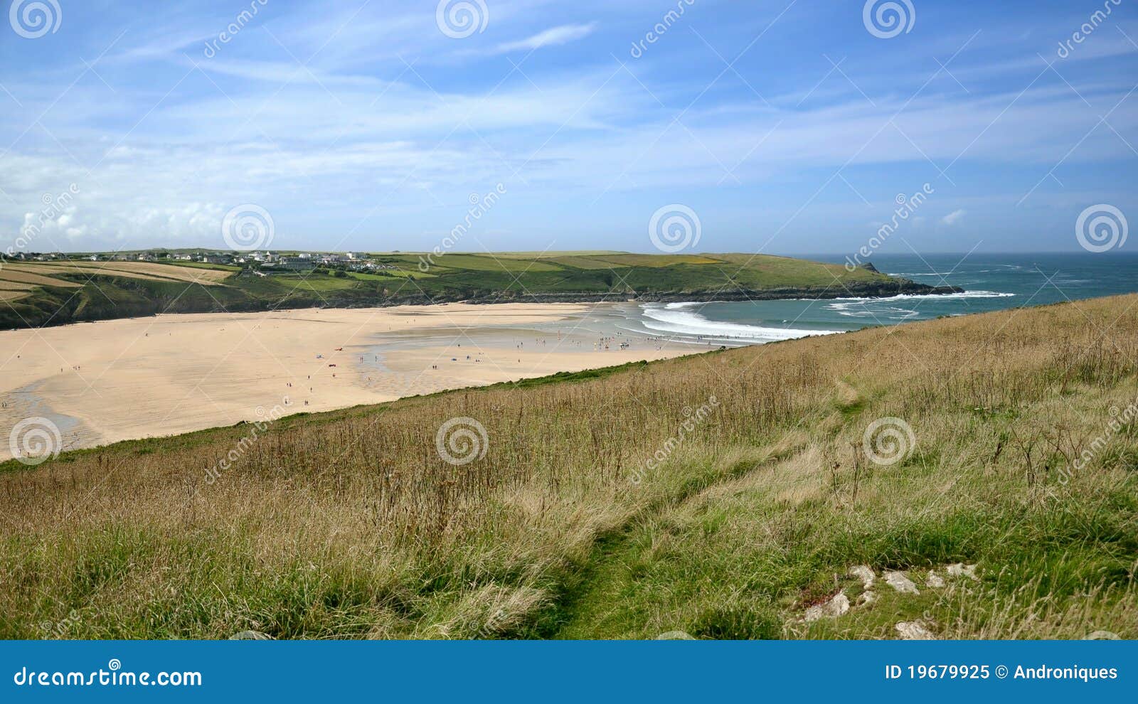 Low Tide Beach Landscape: Coast, Deep Blue Skies Stock Image - Image of ...
