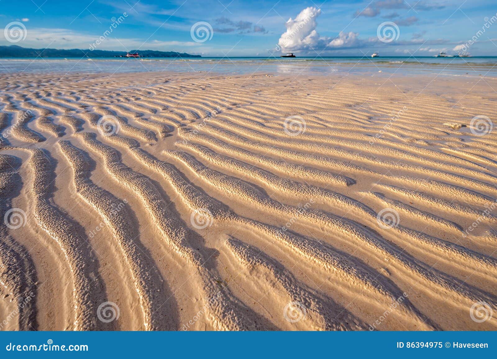 Low Tide at Beach, Philippines Stock Image - Image of boracay, ripples ...