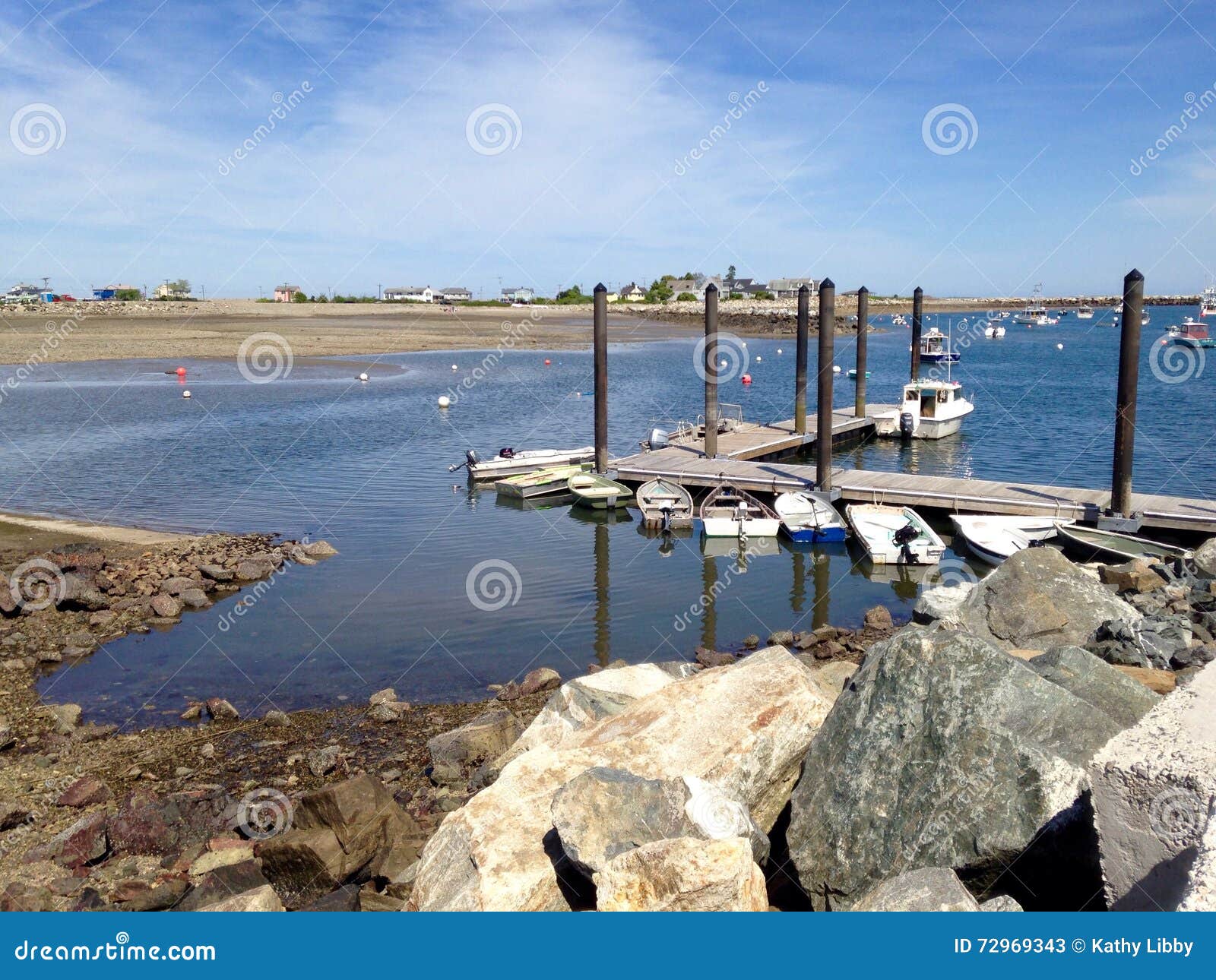 Low tide stock image. Image of water, rocks, docks, boats - 72969343