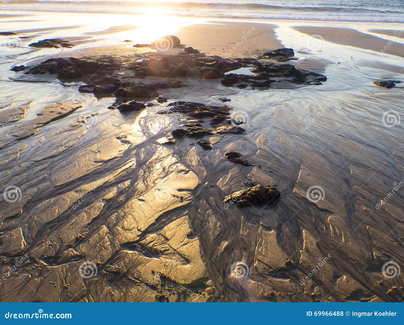 Low Tide Forming Organic Structures in the Sand. Stock Photo - Image of ...