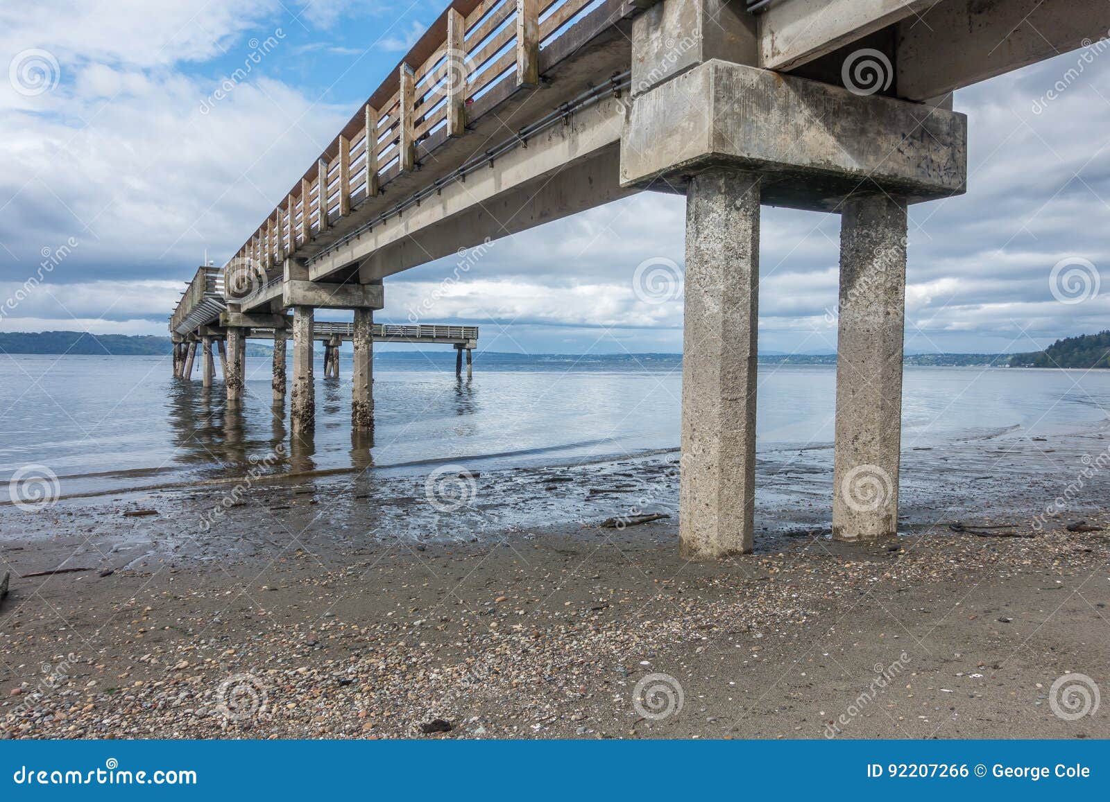 Low Tide and Pier stock photo. Image of dash, washington - 92207266
