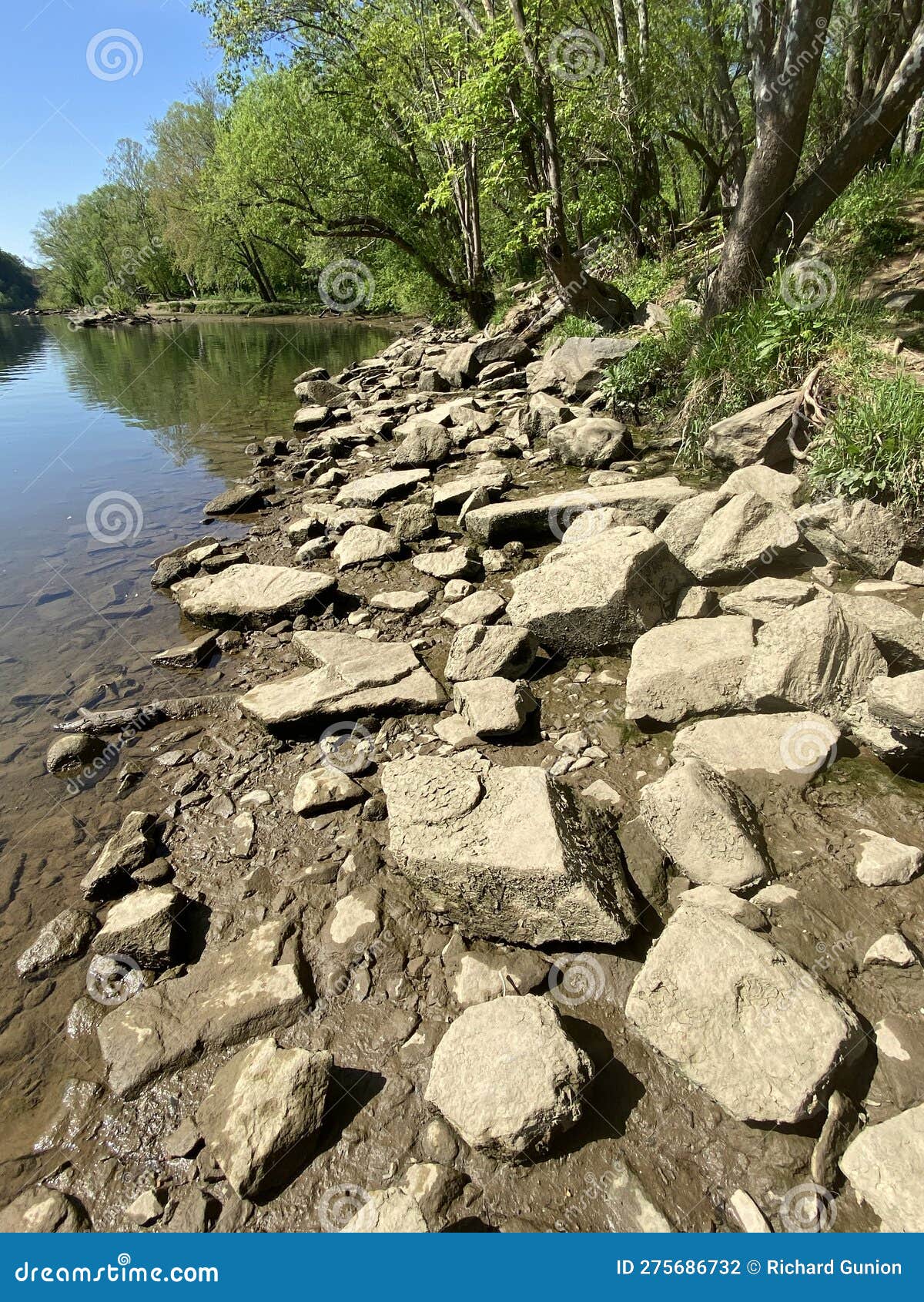 Low Tide on the Potomac River in Washington DC in Spring Stock Photo ...