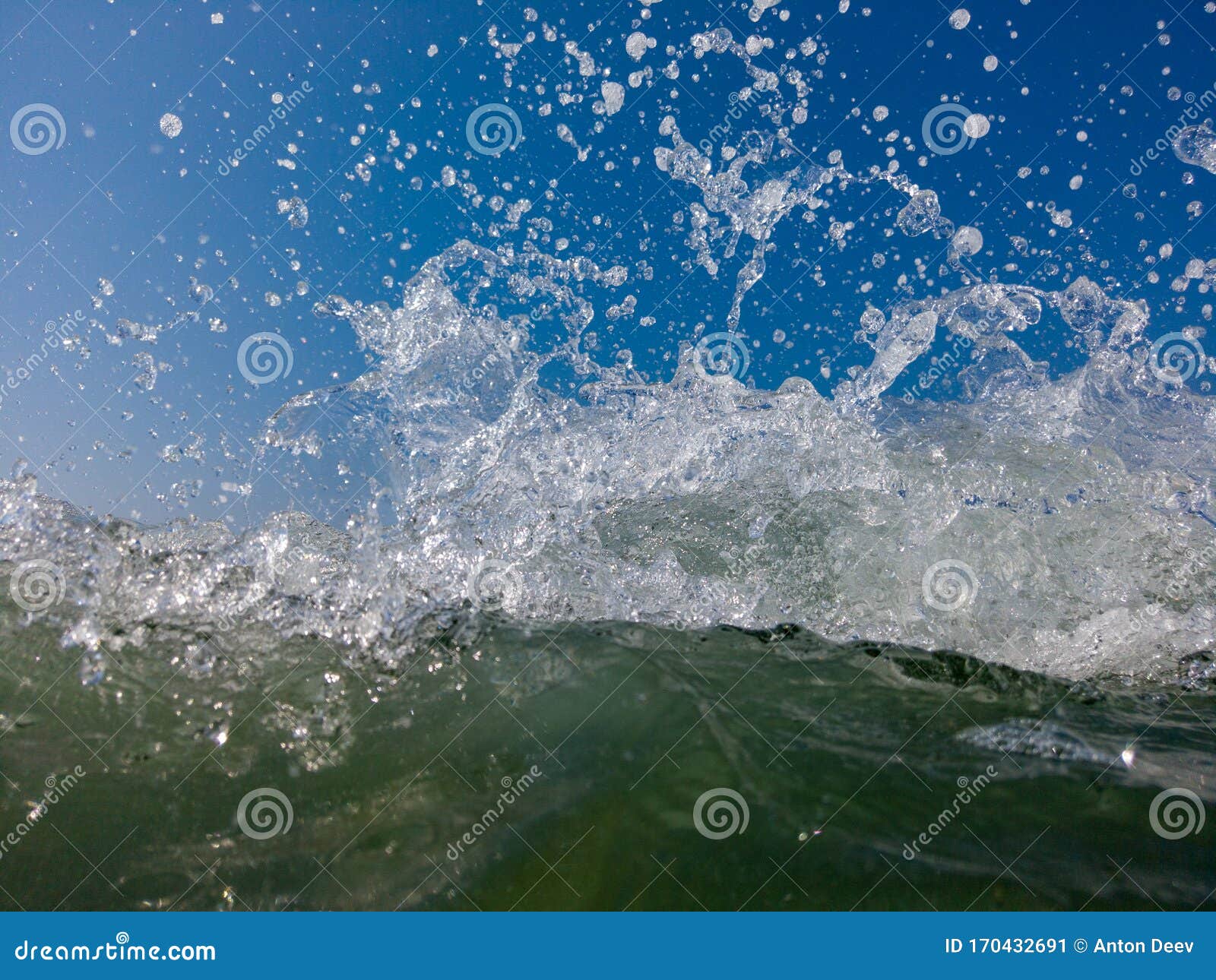The Low Tide from the Sandy Beach. Ocean Waves are Splashing on the ...