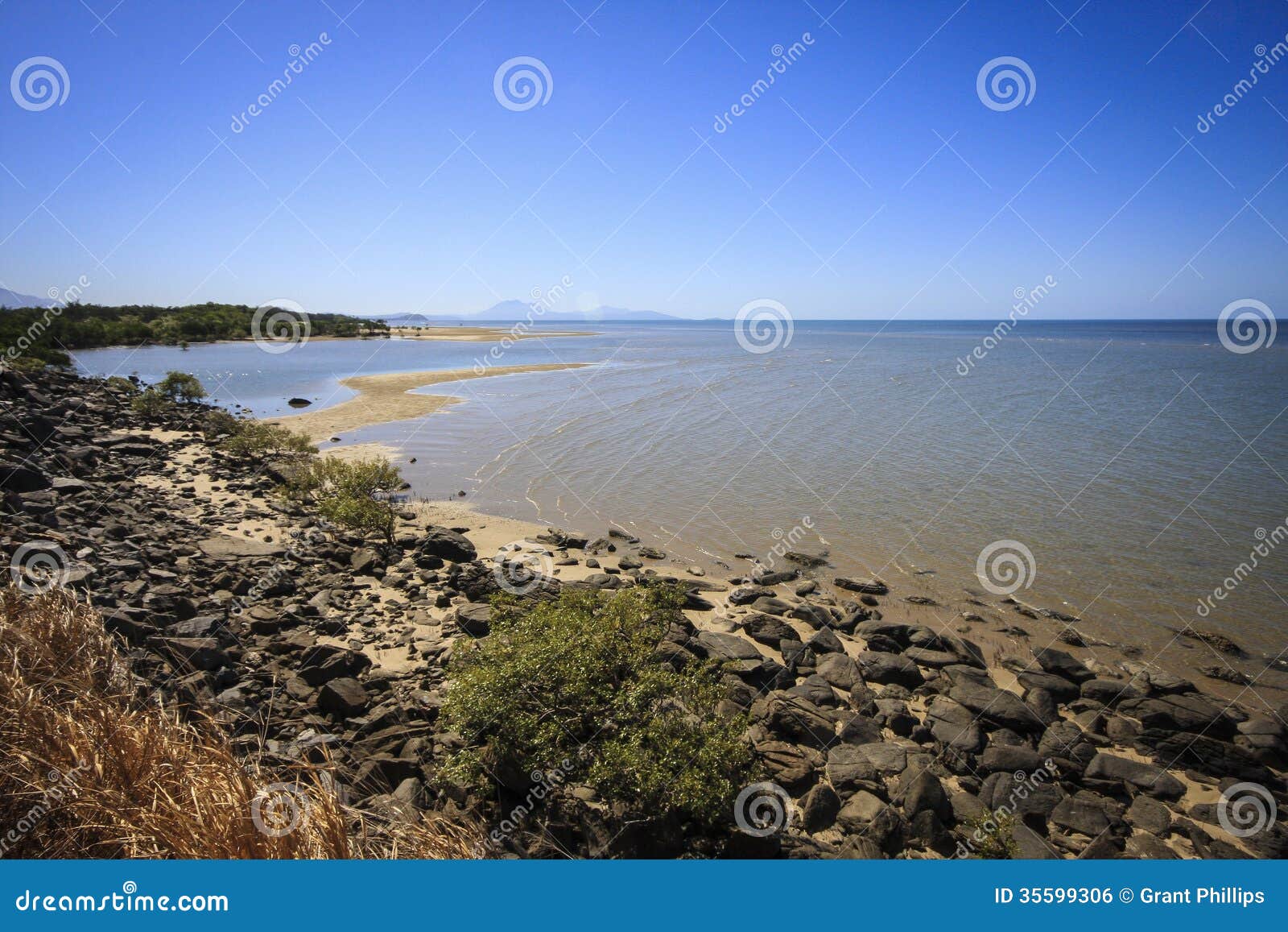 Low Tide at Yule Point stock photo. Image of blue, barrier - 35599306