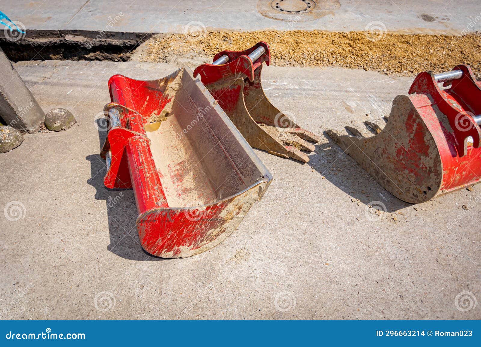 Low View on Excavator S Buckets, Various Types, Different Sizes and ...
