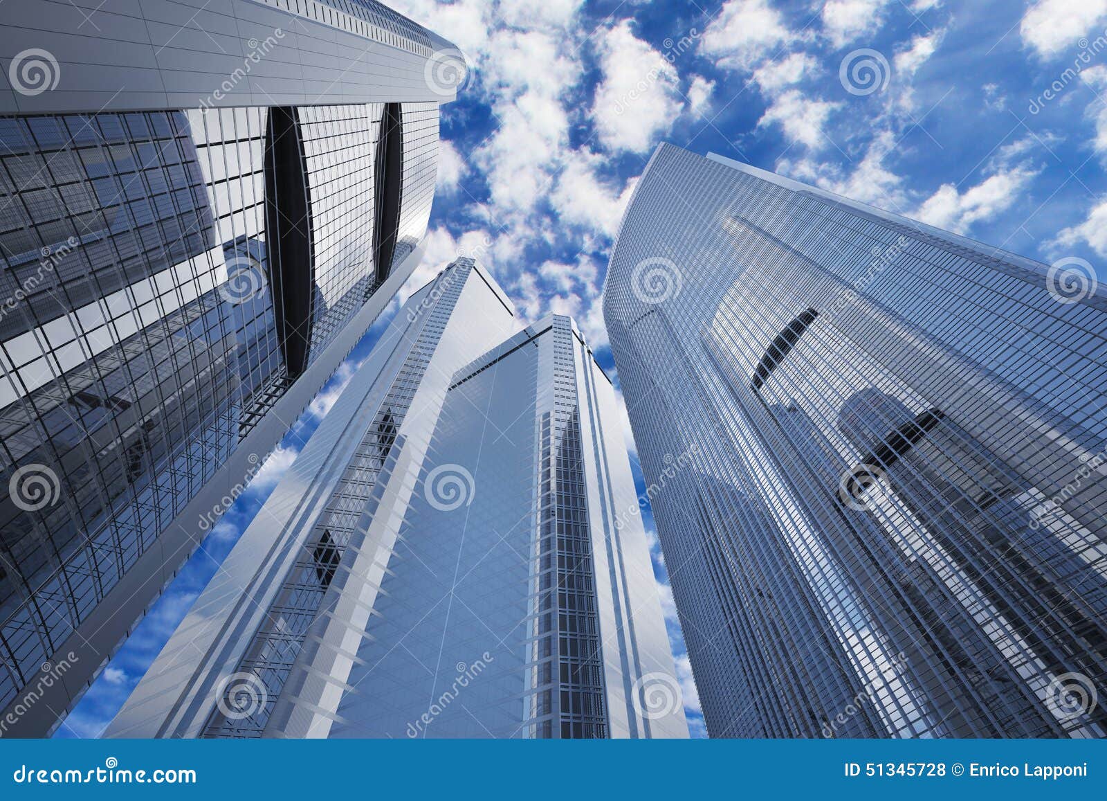 Low View of Some Skyscrapers Stock Illustration - Illustration of idea ...