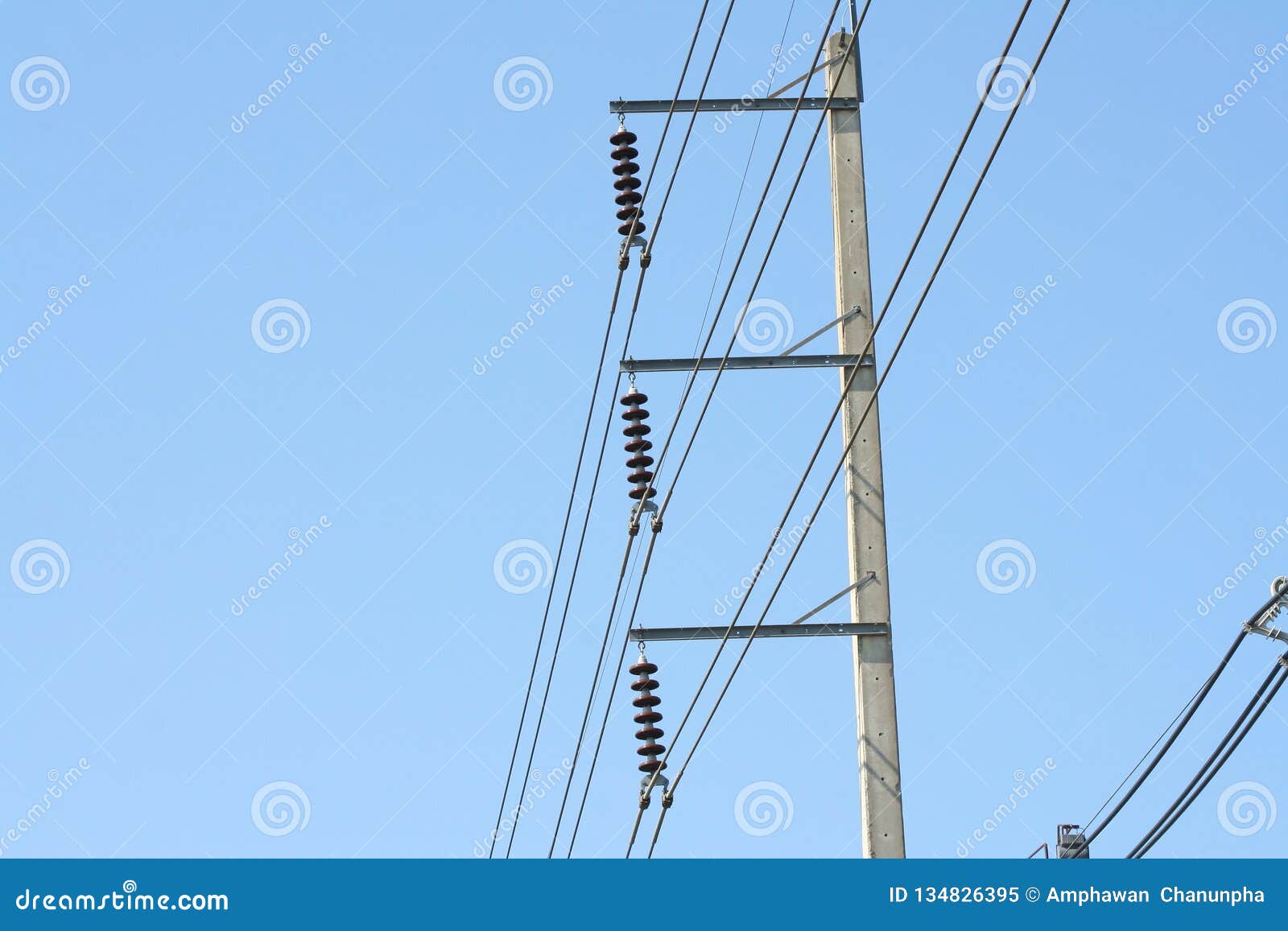 Low Voltage Power Cable and Clear Sky Stock Image - Image of electric ...