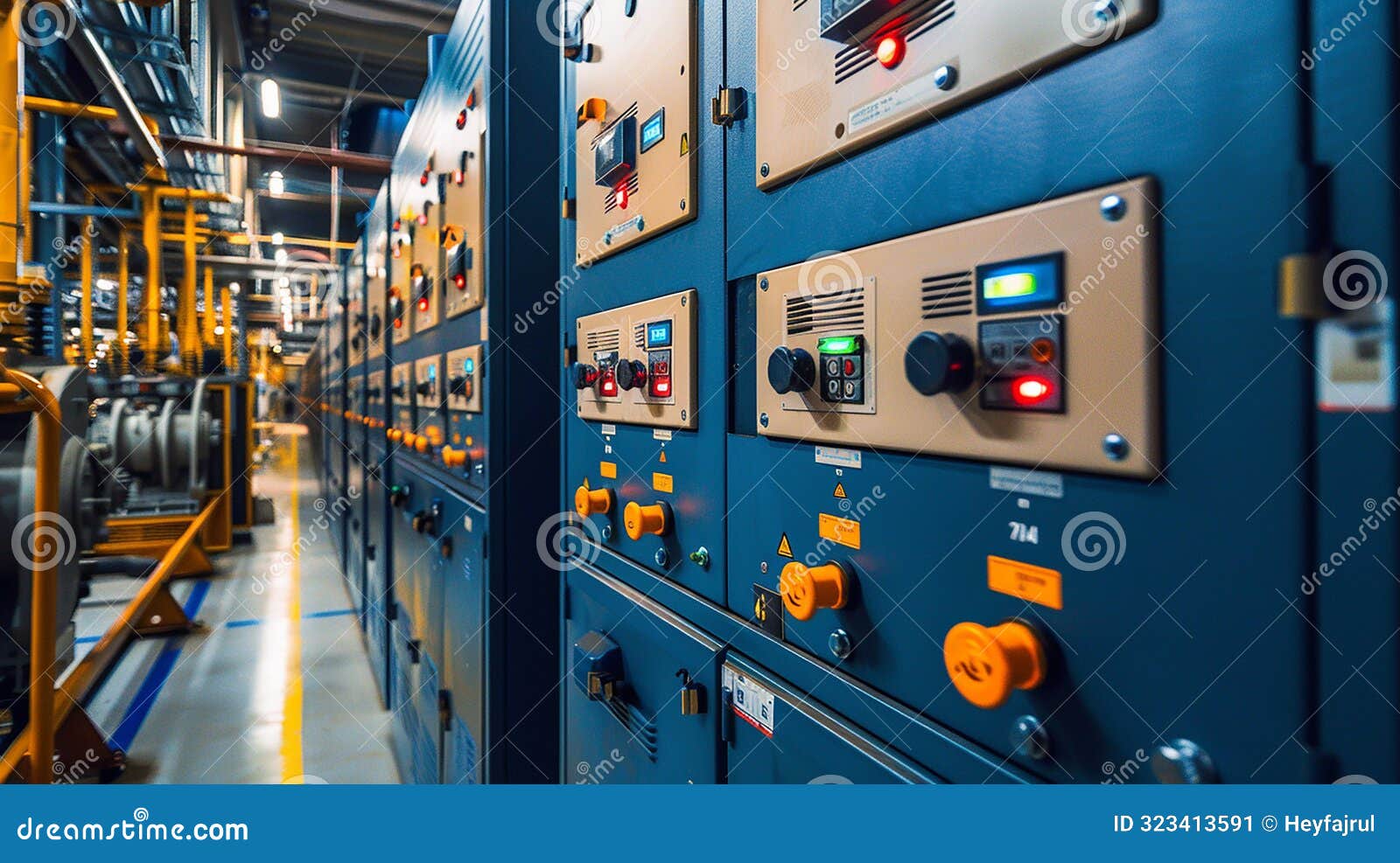 Low Voltage Switchgear At Power Plant With Electric Distribution ...