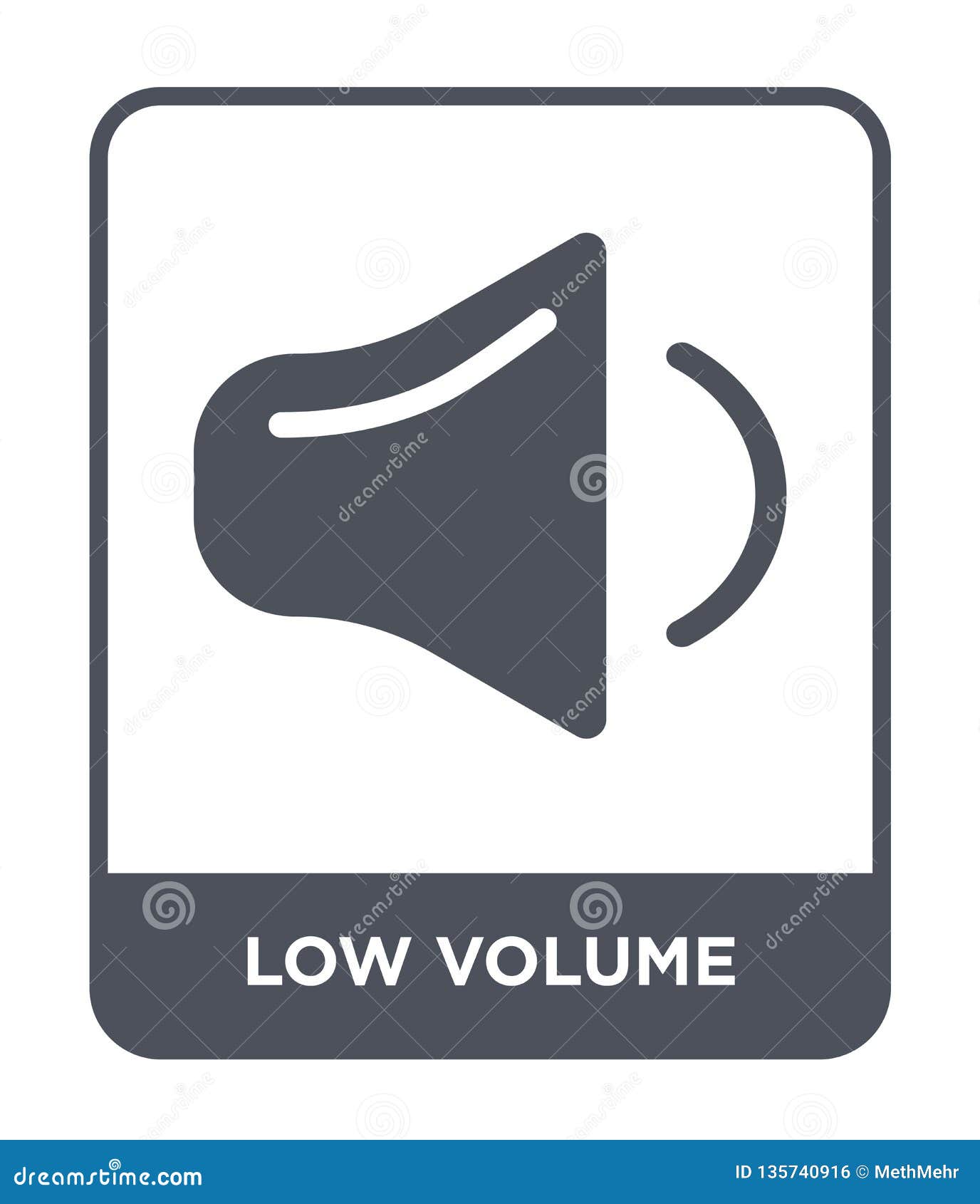 Low Volume Icon in Trendy Design Style. Low Volume Icon Isolated on ...