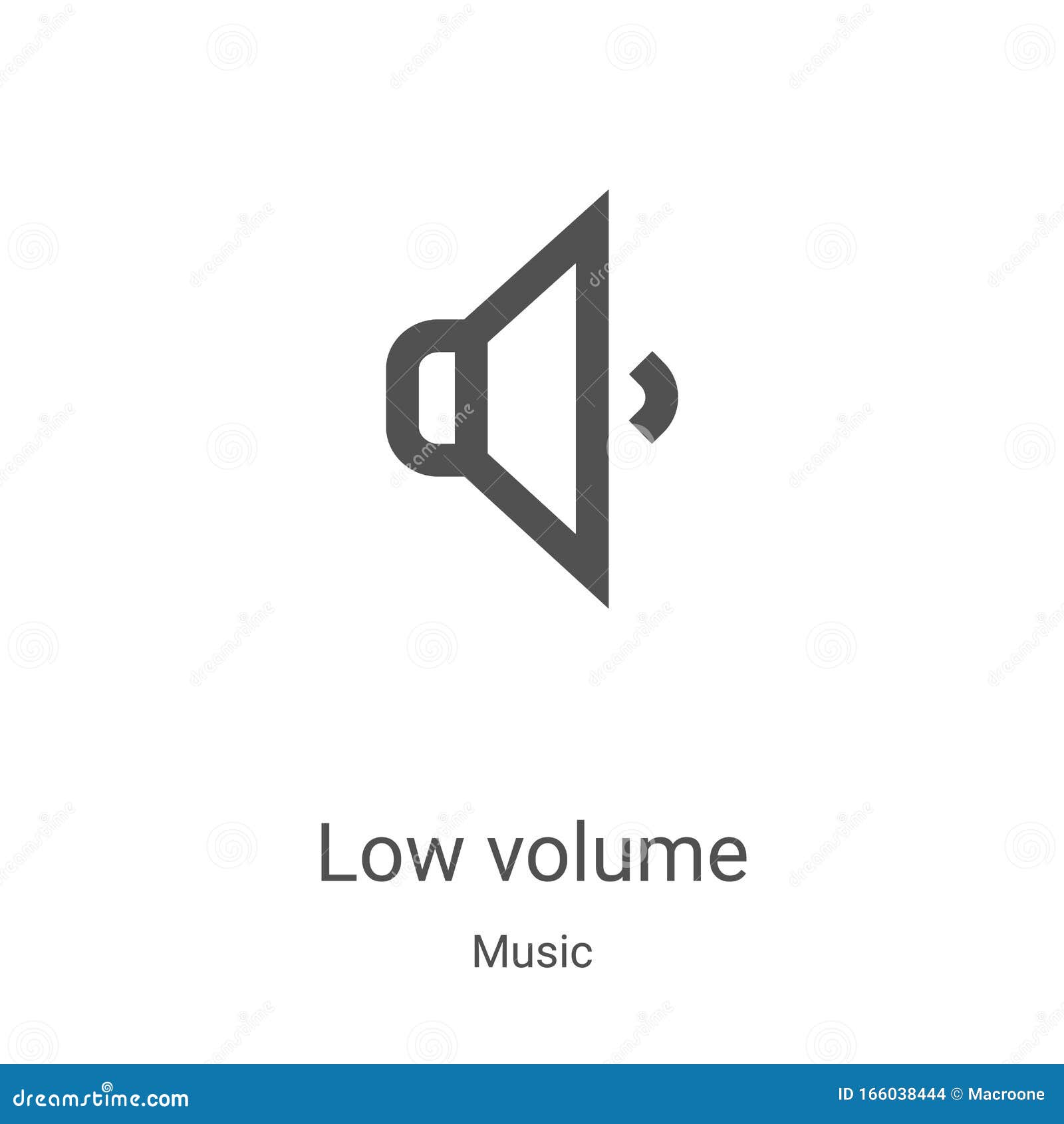 Low Volume Icon Vector from Music Collection. Thin Line Low Volume ...