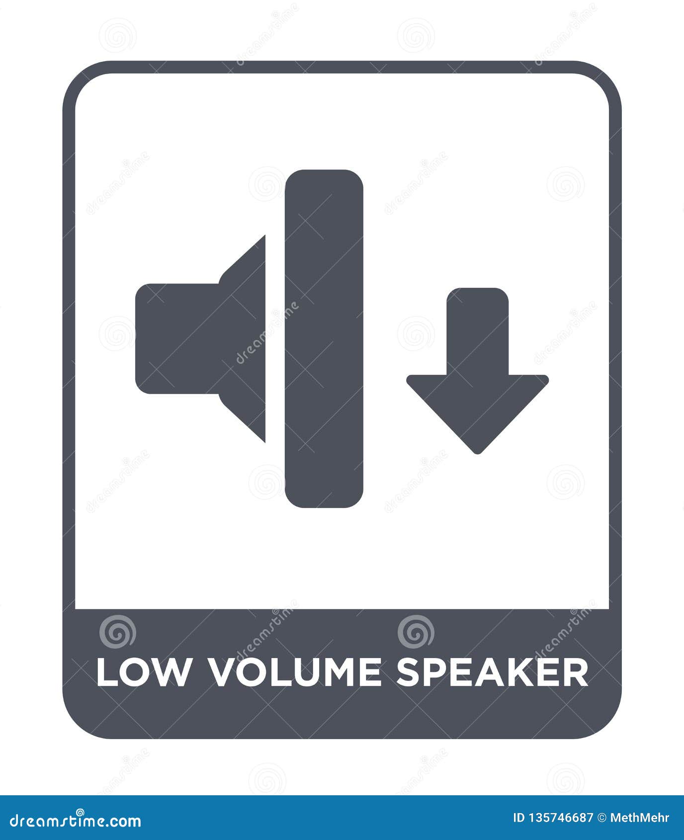Low Volume Speaker Icon in Trendy Design Style. Low Volume Speaker Icon ...