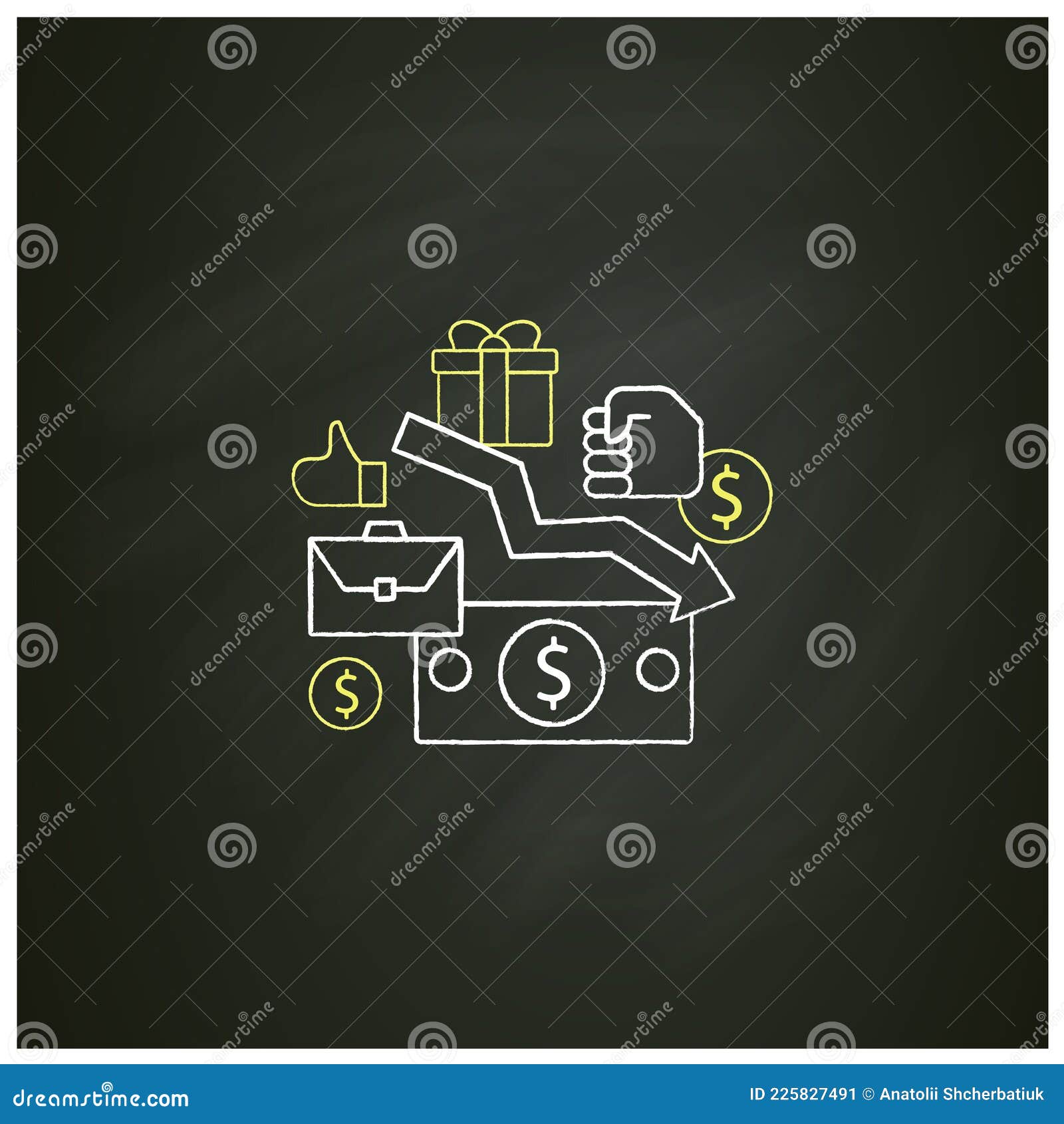 Low wages chalk icon stock vector. Illustration of guaranteed - 225827491