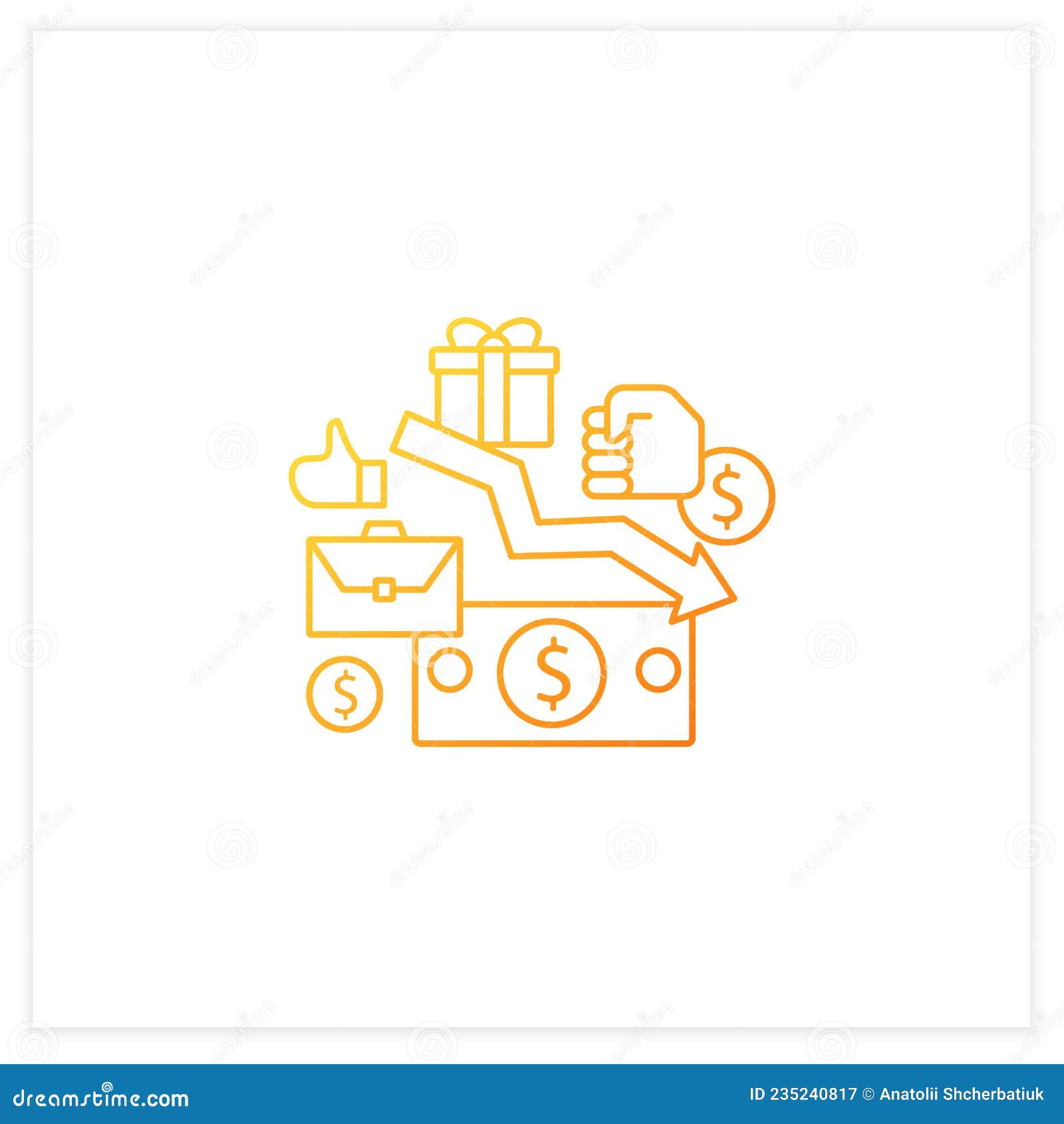 Low wages gradient icon stock vector. Illustration of guarantee - 235240817