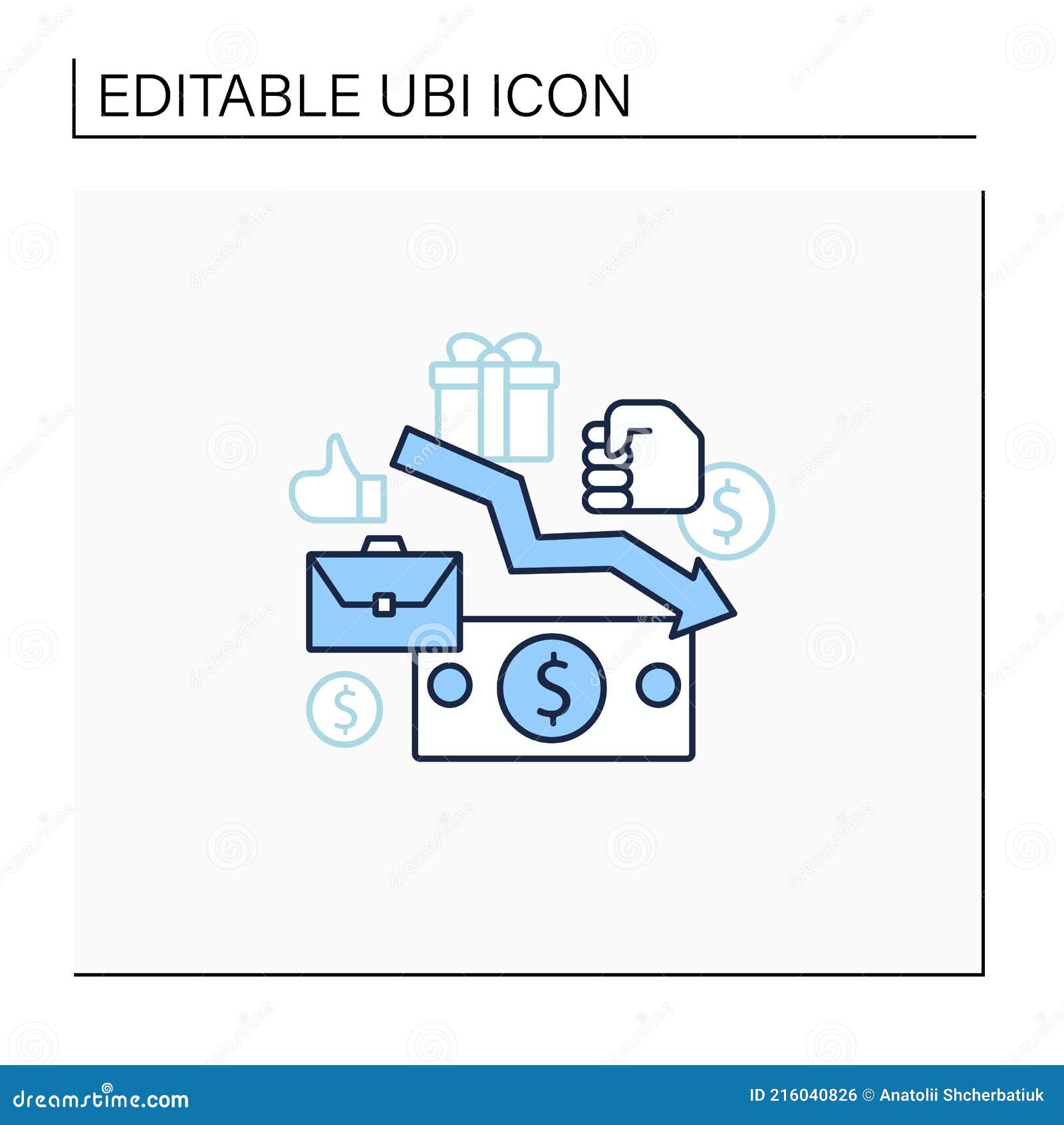Low wages line icon stock vector. Illustration of discouraging - 216040826