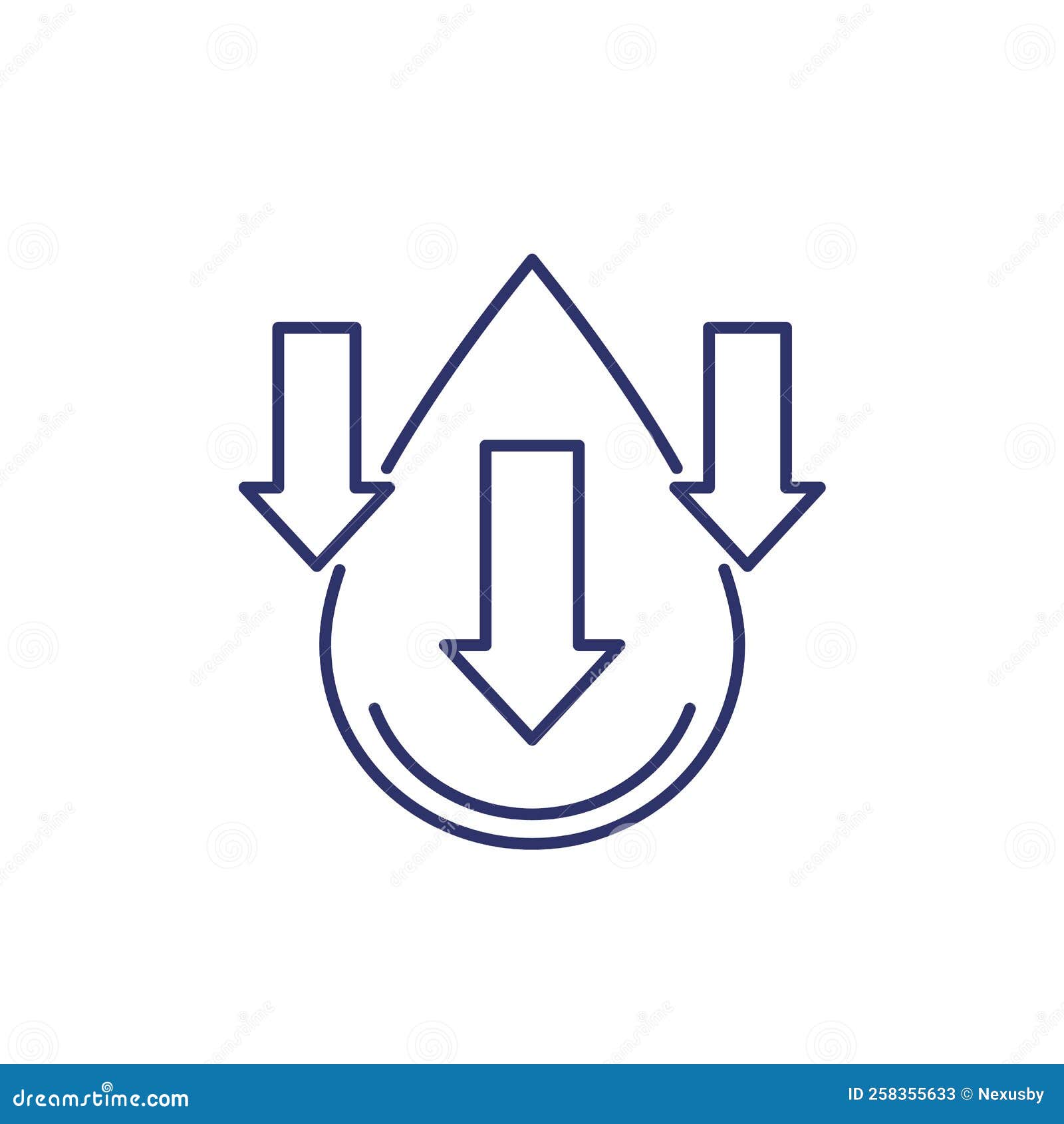 Low Water Level Icon with Arrows, Line Vector Stock Vector ...