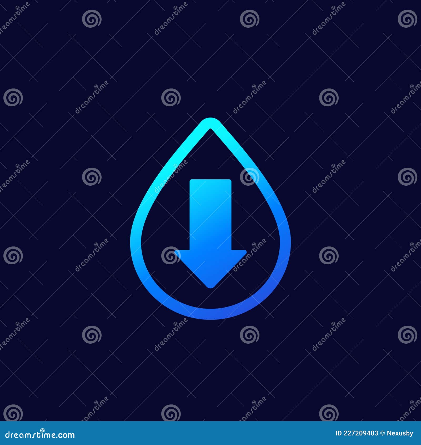 Low Water Level Icon on Dark Stock Vector - Illustration of reduce ...