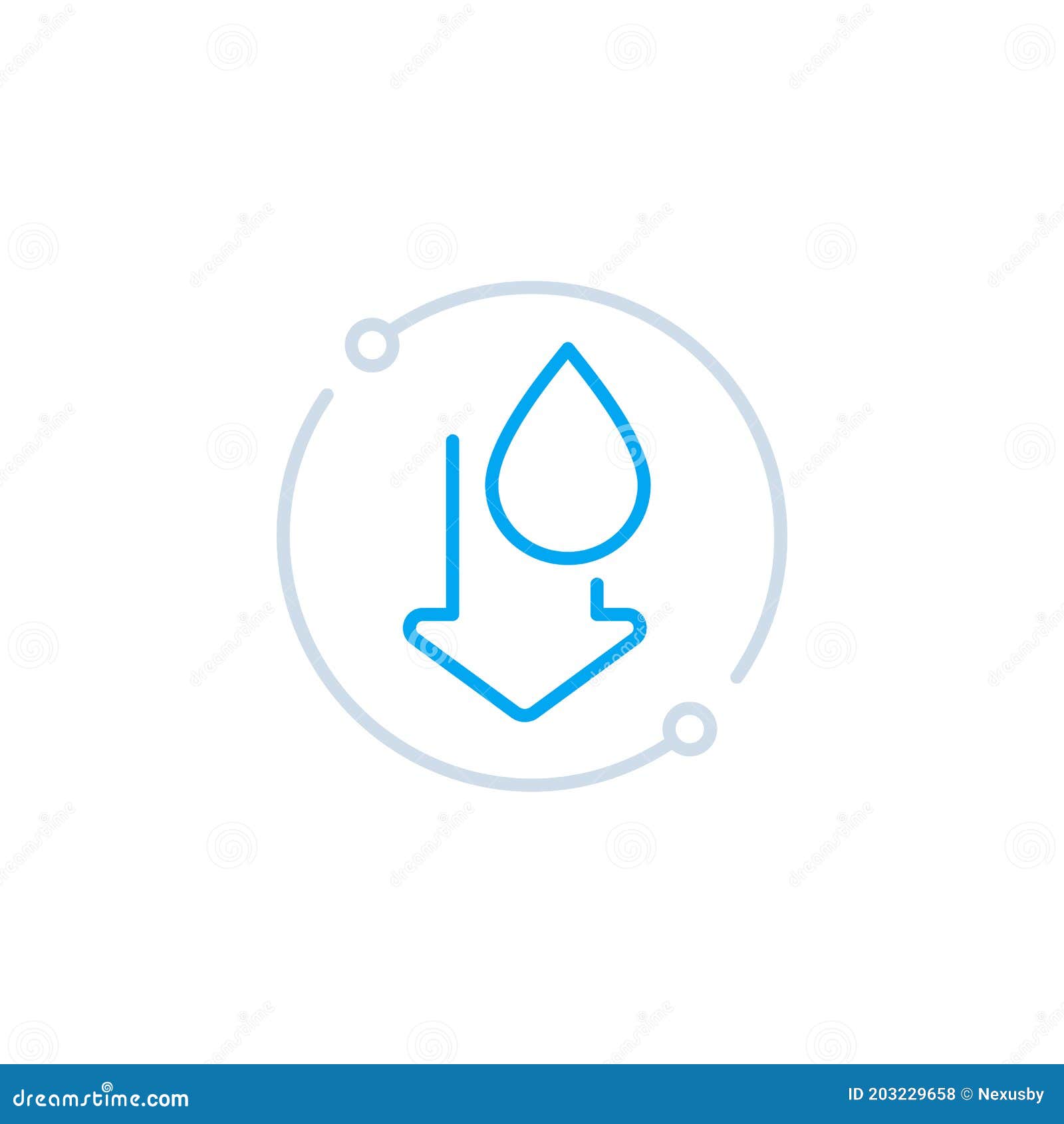 Low Water Level Icon, Line Vector Stock Vector - Illustration of save ...