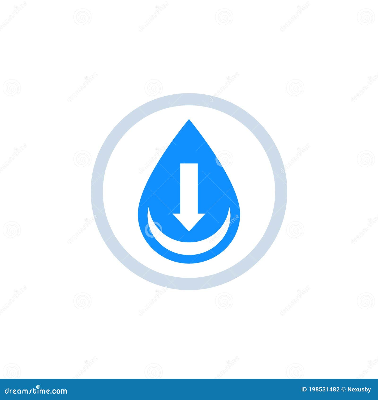 Low Water Level Icon on White Stock Vector - Illustration of sign ...