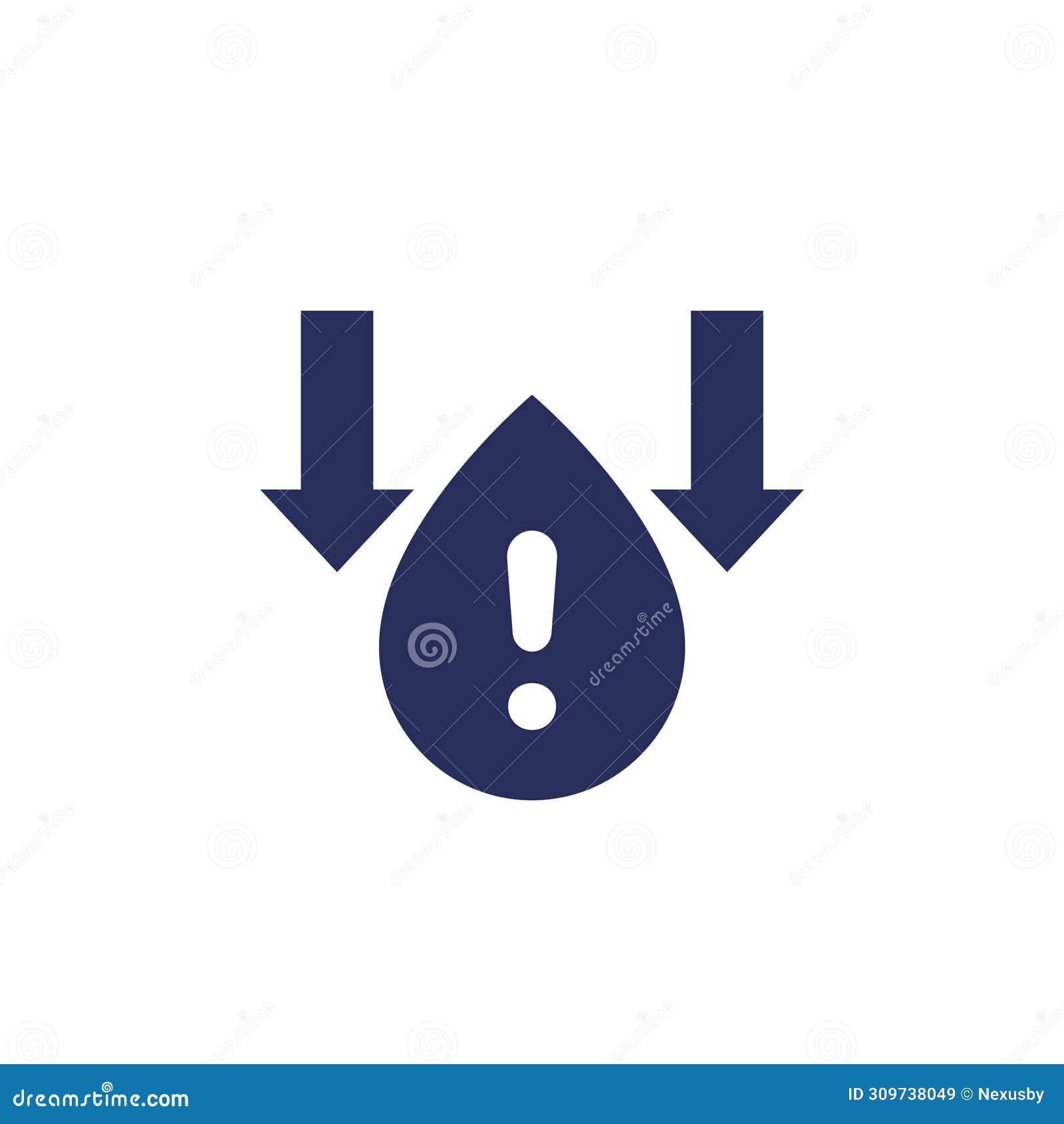 Low Water Level Icon on White, Vector Pictogram Stock Vector ...