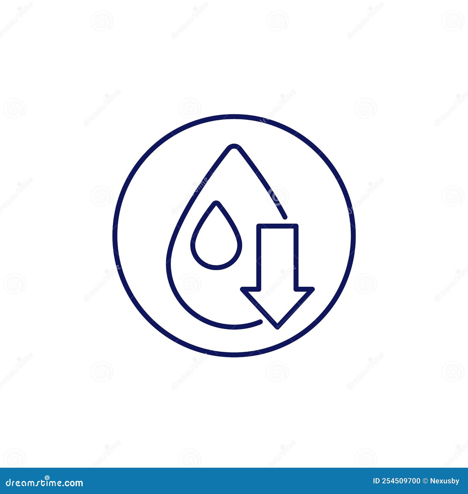 Low water level line icon stock vector. Illustration of drop - 254509700